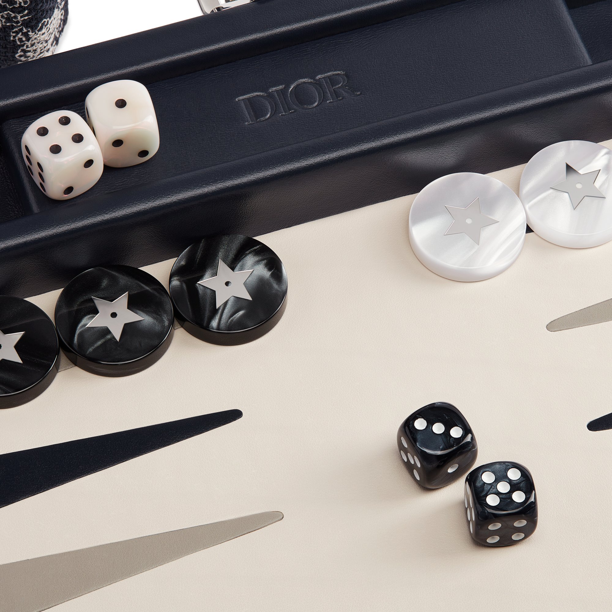 Large Embroidered Backgammon Blue Toile de Jouy | DIOR