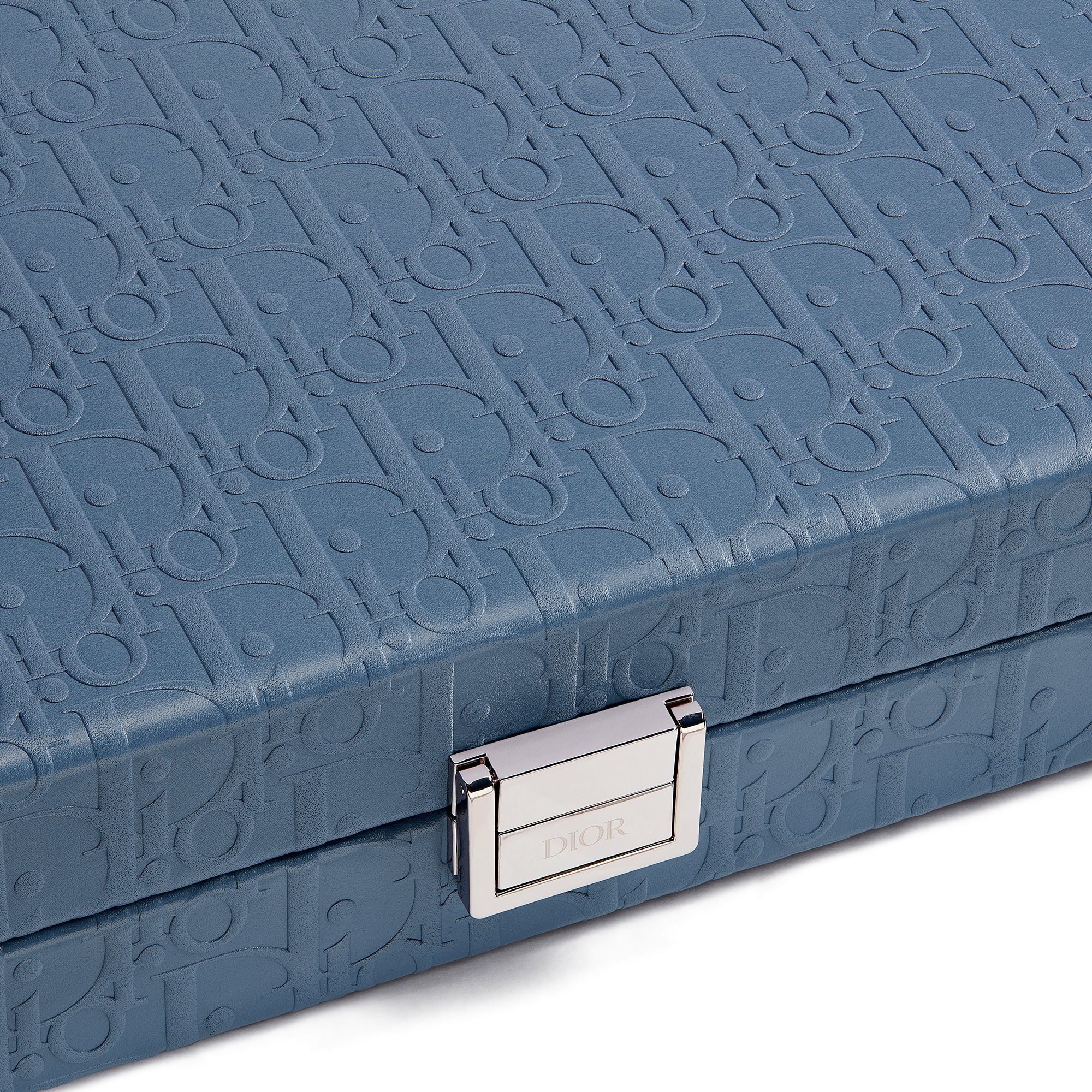 Small Leather Backgammon Blue Dior Oblique | DIOR