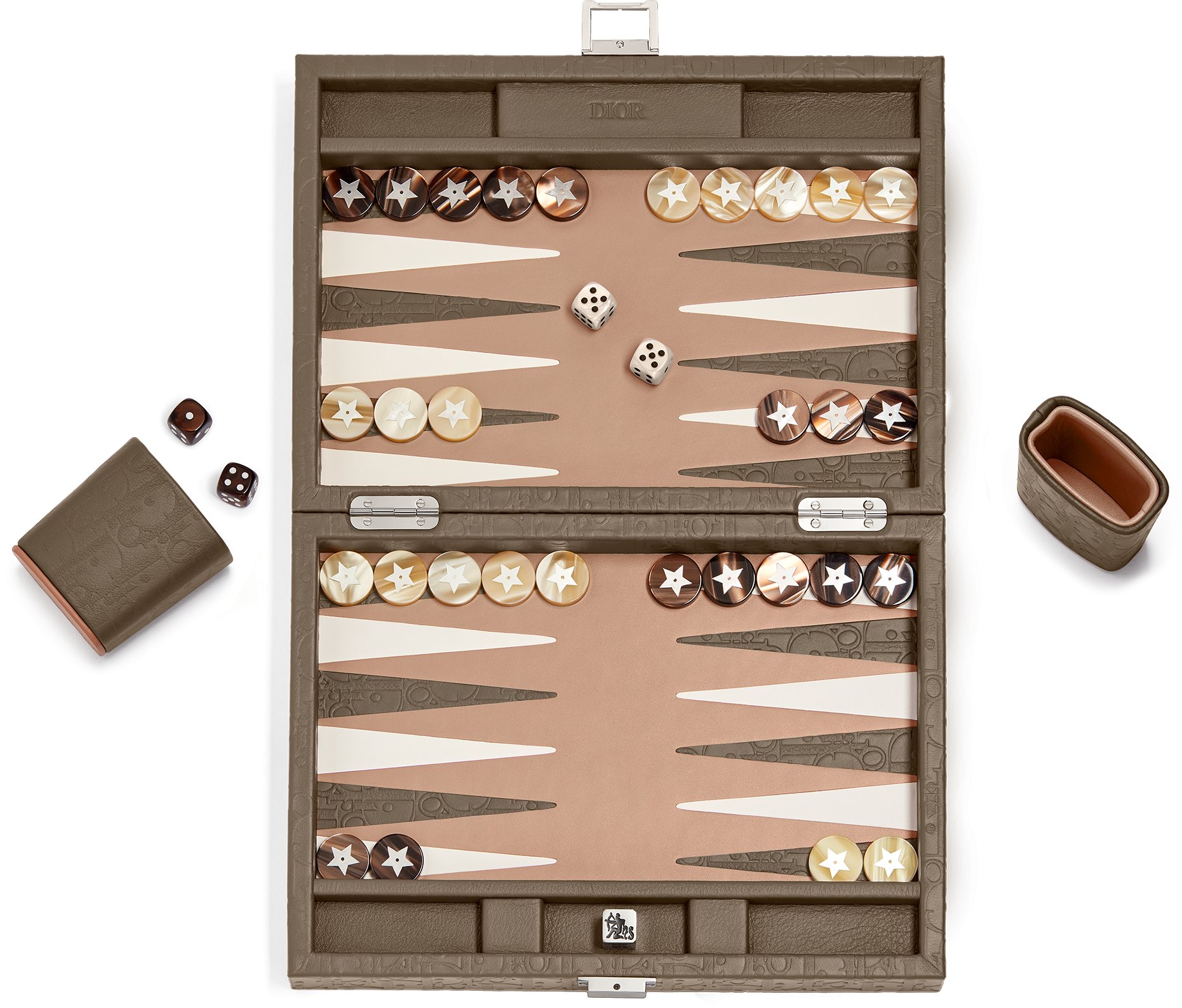 Small Leather Backgammon Bronze Dior Oblique | DIOR