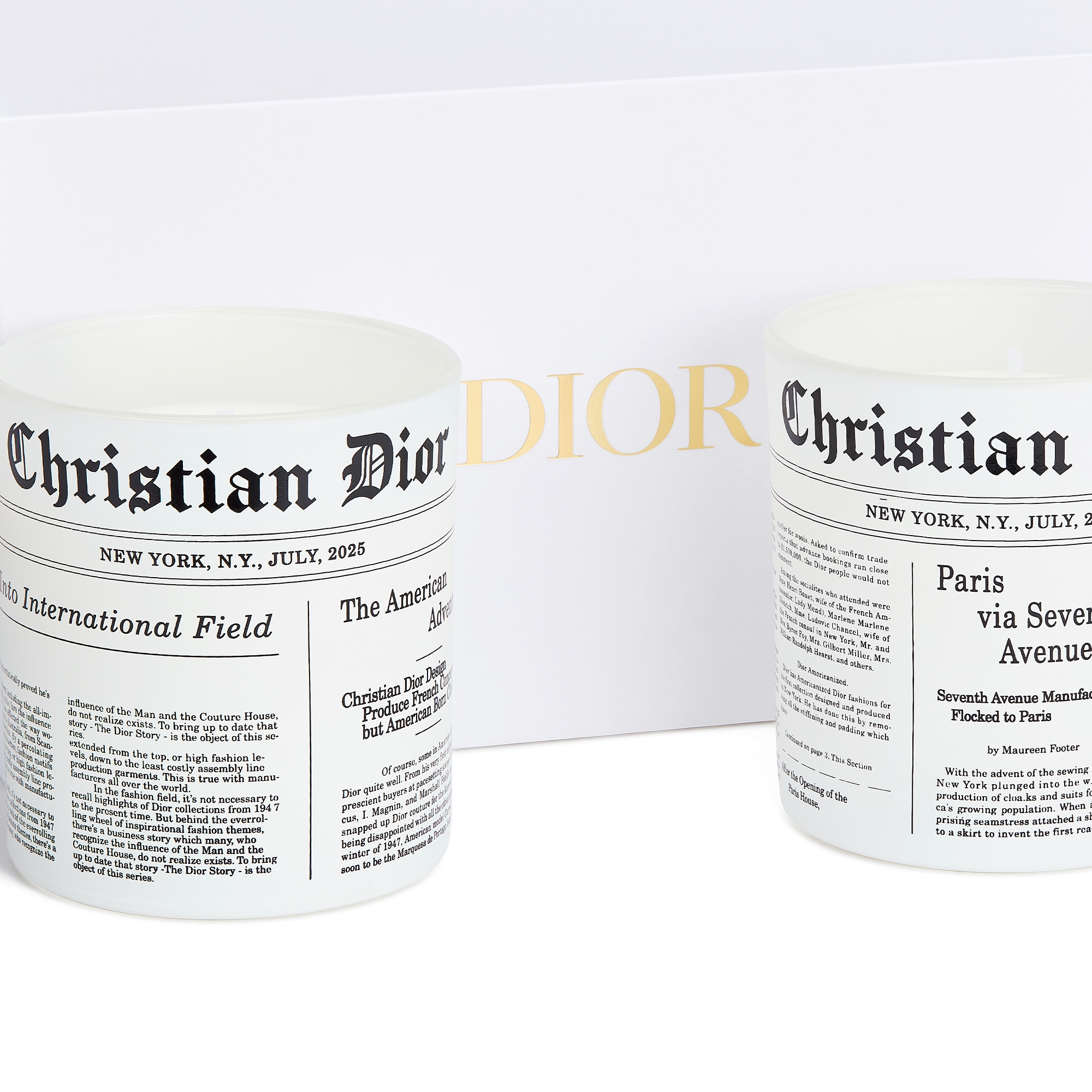 Set van twee geparfumeerde minikaarsen, Muguet Encens Wit porselein met ...