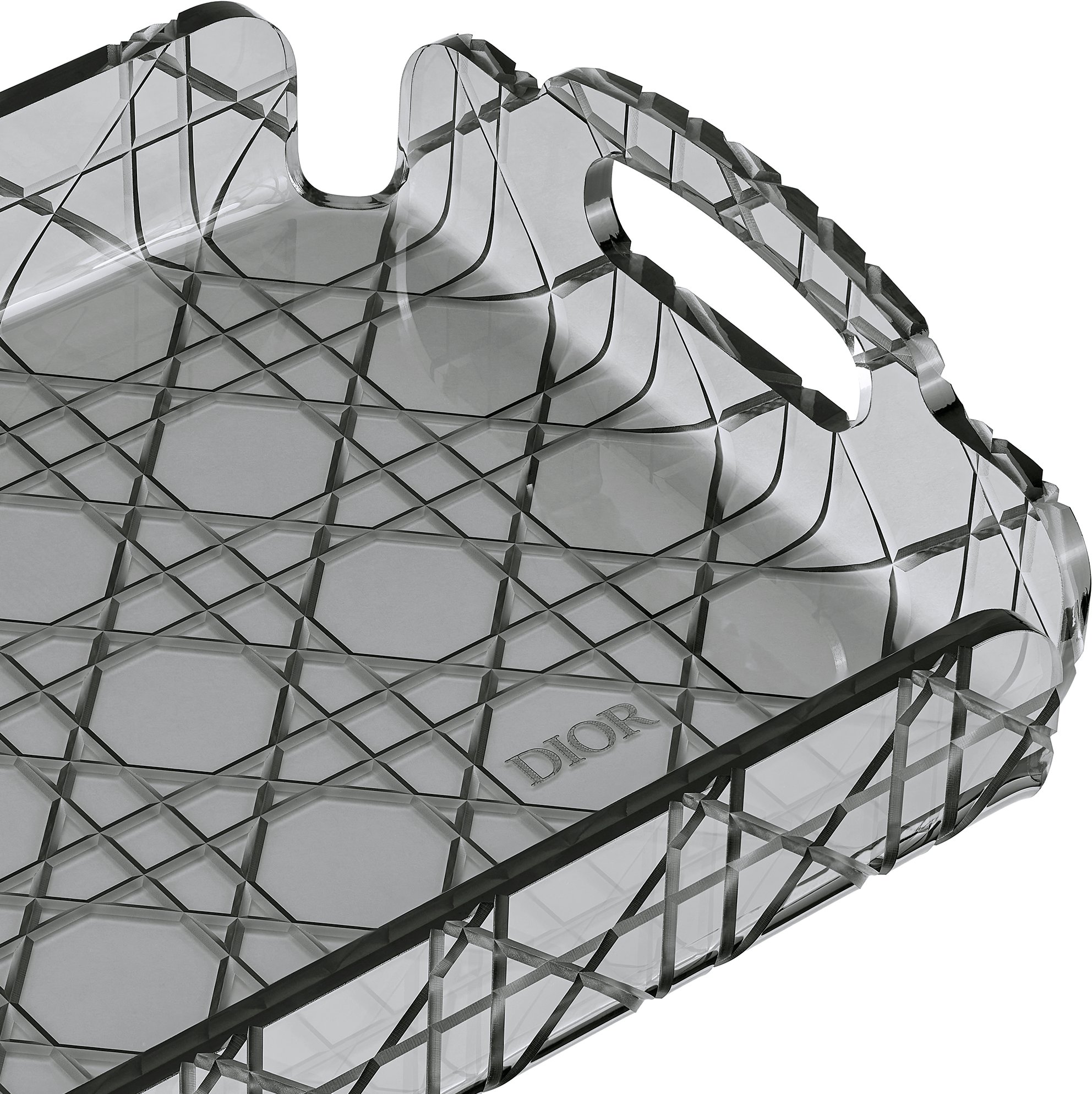 Klein dienblad Antraciet met Cannage-motief | DIOR