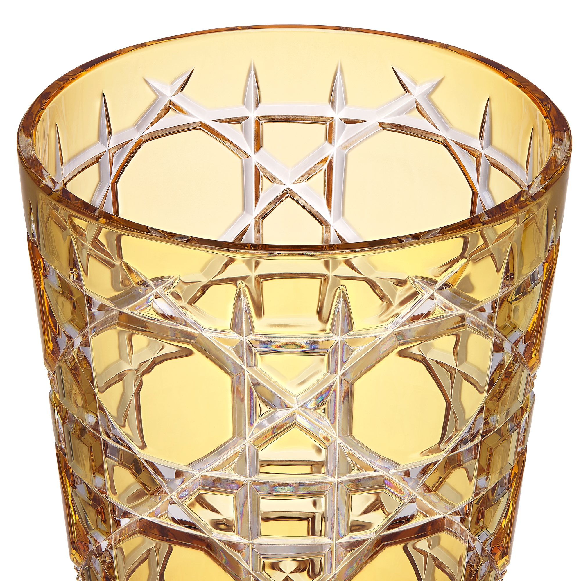 Vase conique Cristal transparent ambre à motif Cannage | DIOR