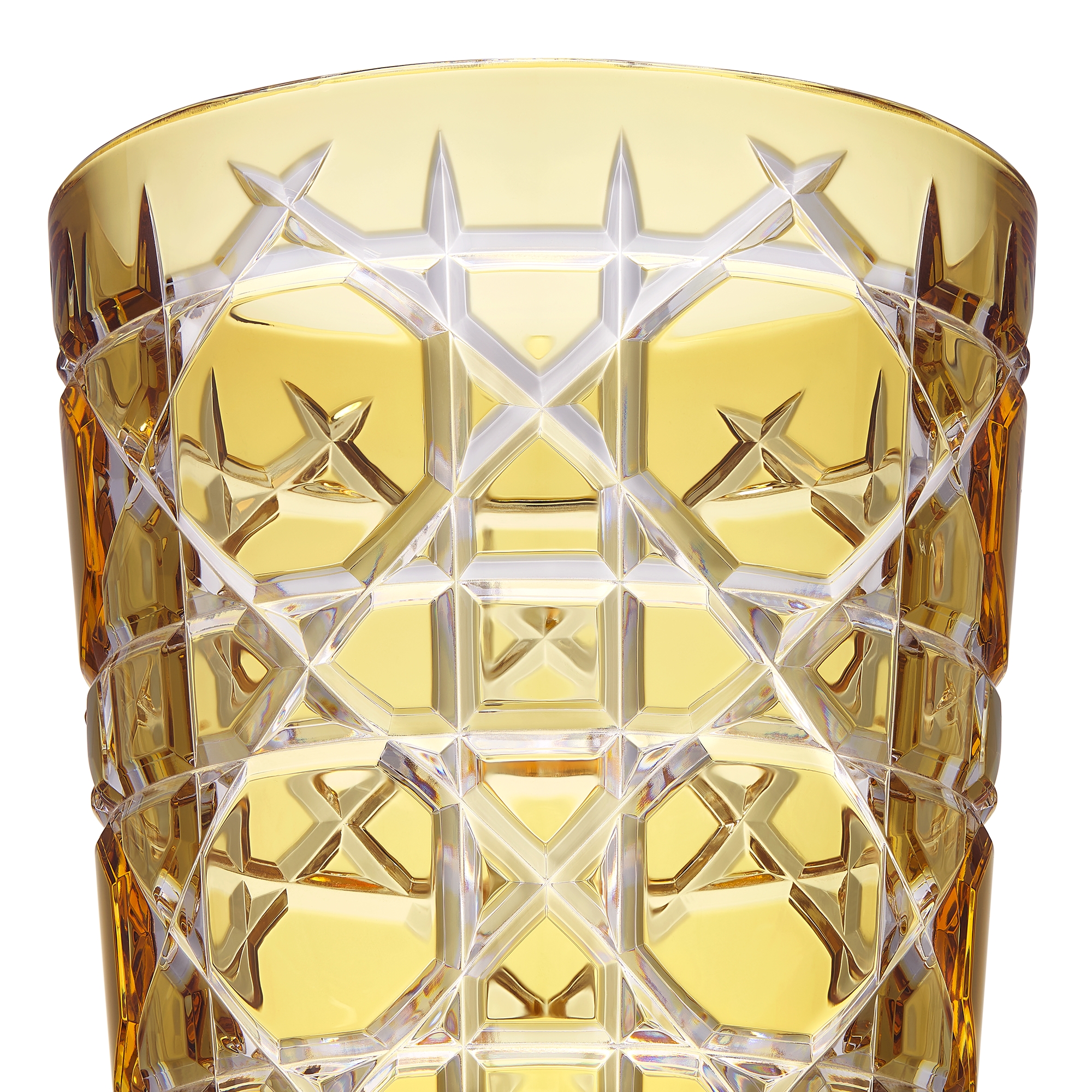 Vase conique Cristal transparent ambre à motif Cannage | DIOR