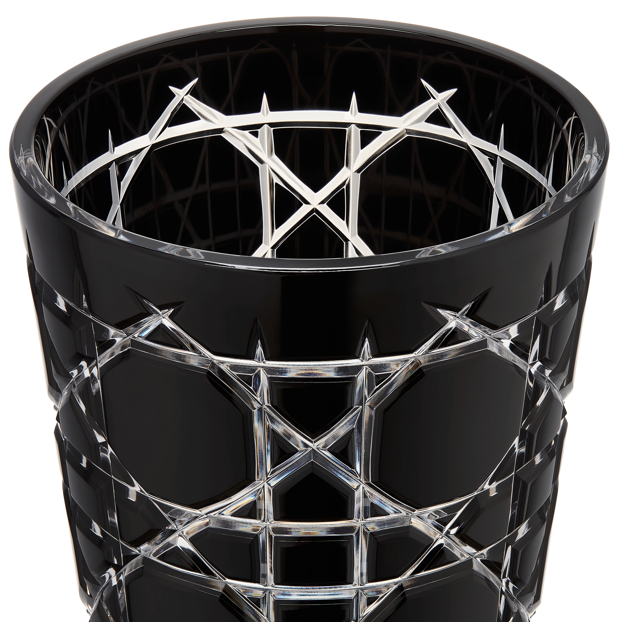 Vaso conico Cristallo nero trasparente con motivo Cannage | DIOR