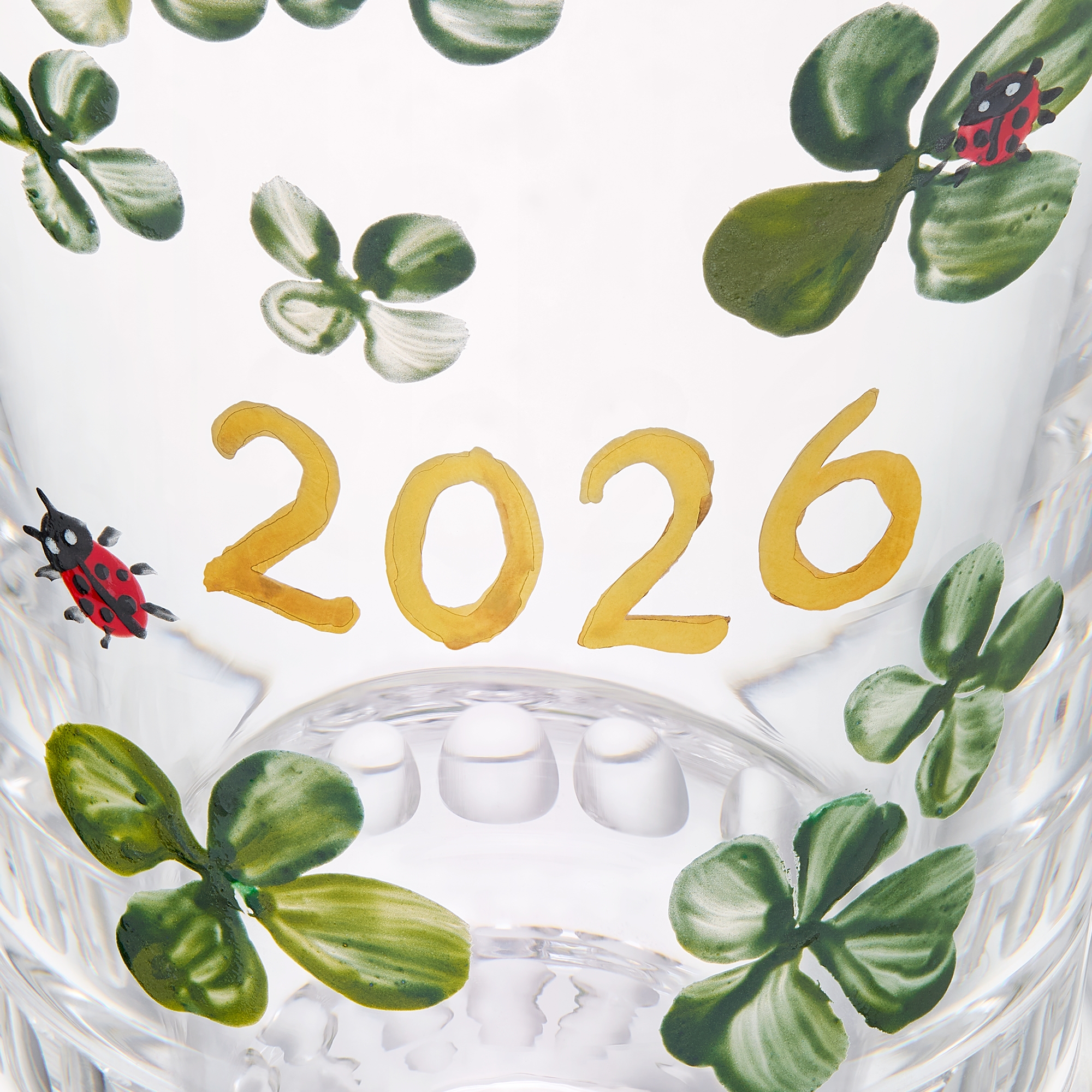 Small Vase Hand-Painted 2026 Green Clover Motif Glass | DIOR