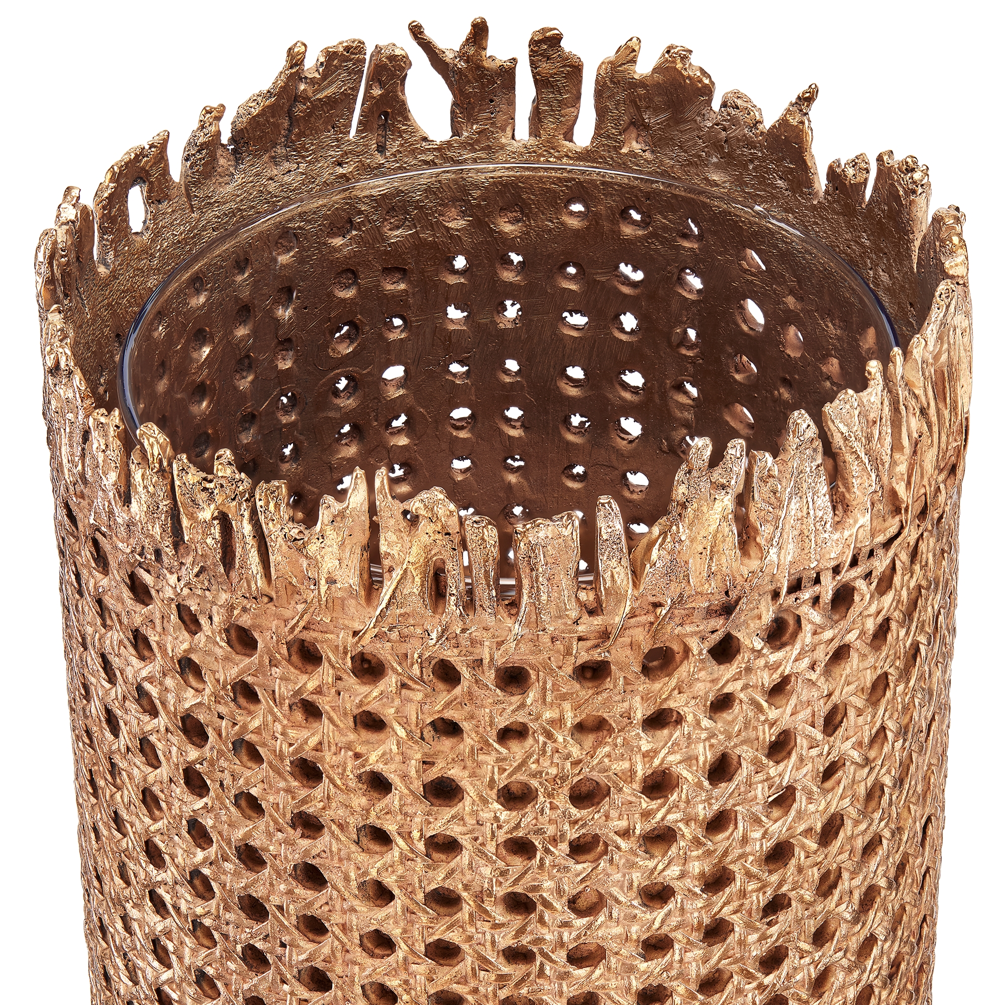 Grand vase cylindrique Bronze à motif Cannage, Osanna Visconti pour ...