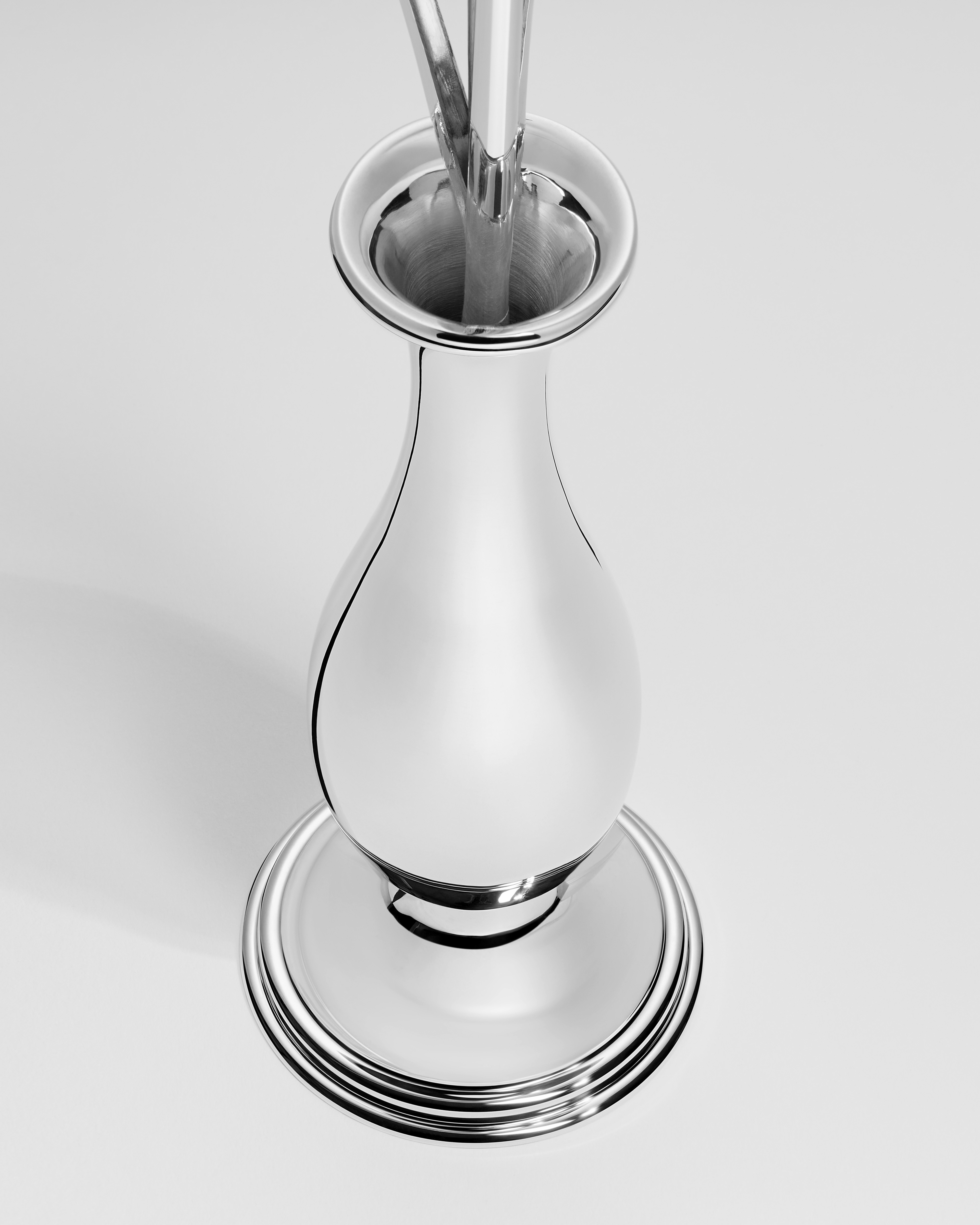 Daffodil Candle Holder Vase Silver-Finish Brass and Silver, Sam Baron ...