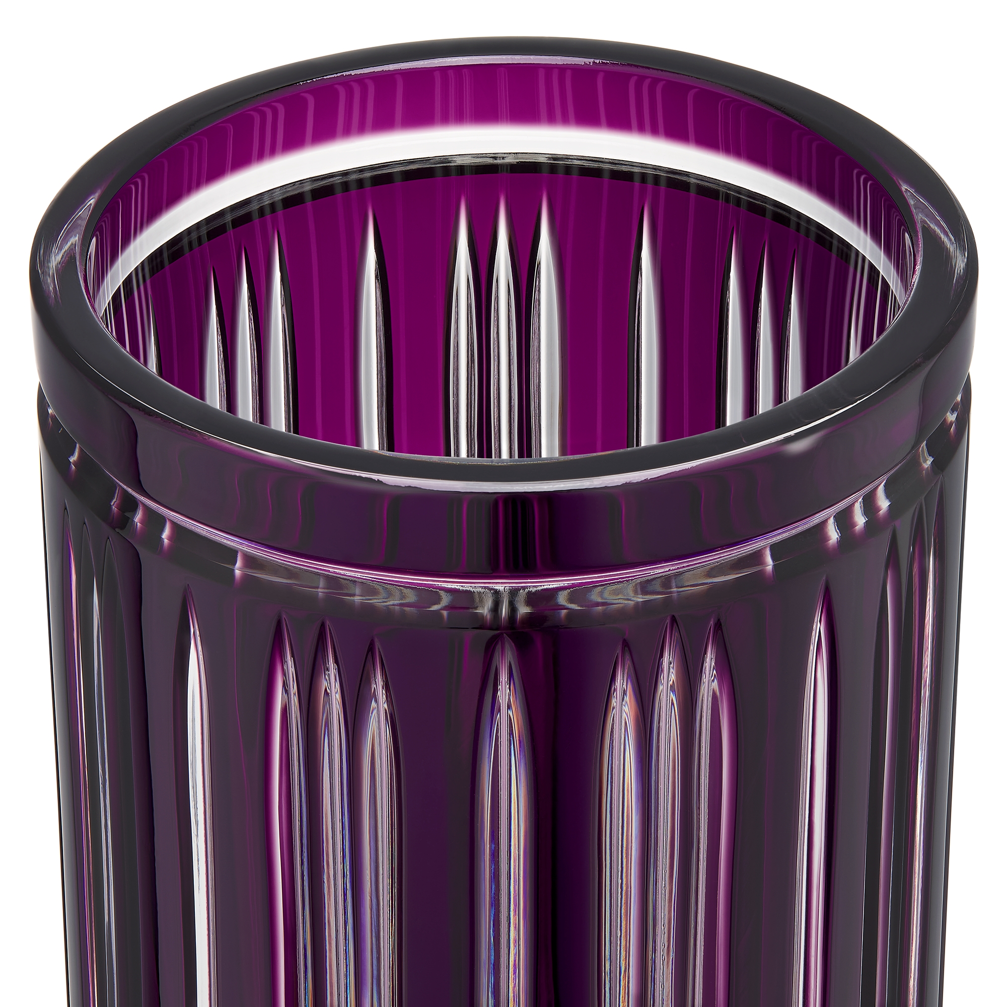 Cilindrische vaas Transparant paars kristal met Rayures-motief | DIOR