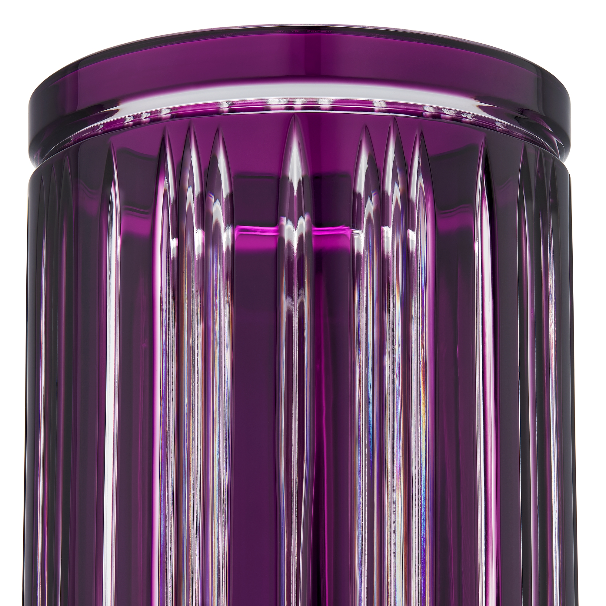 Cilindrische vaas Transparant paars kristal met Rayures-motief | DIOR