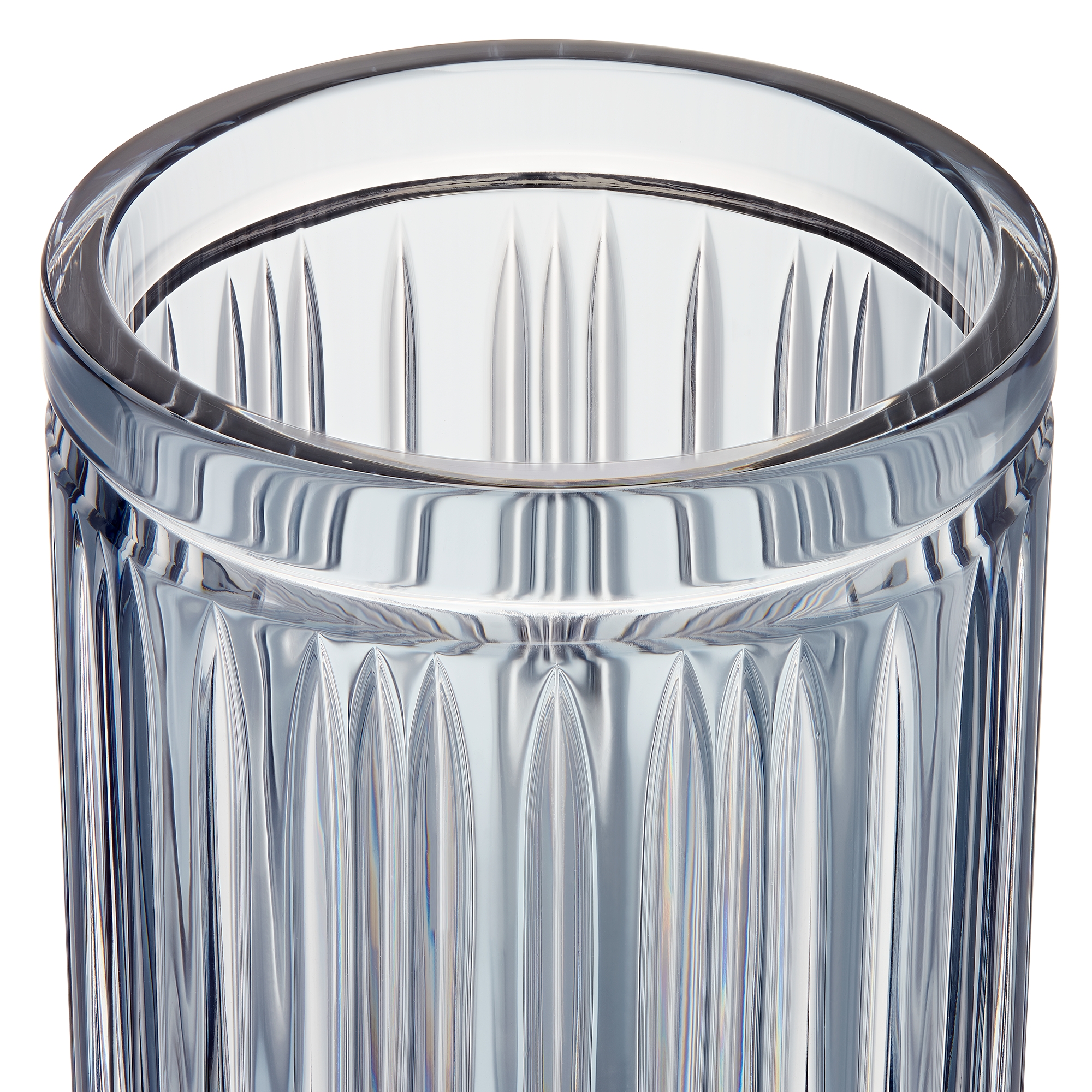 Vase cylindrique Cristal transparent gris à motif Rayures | DIOR