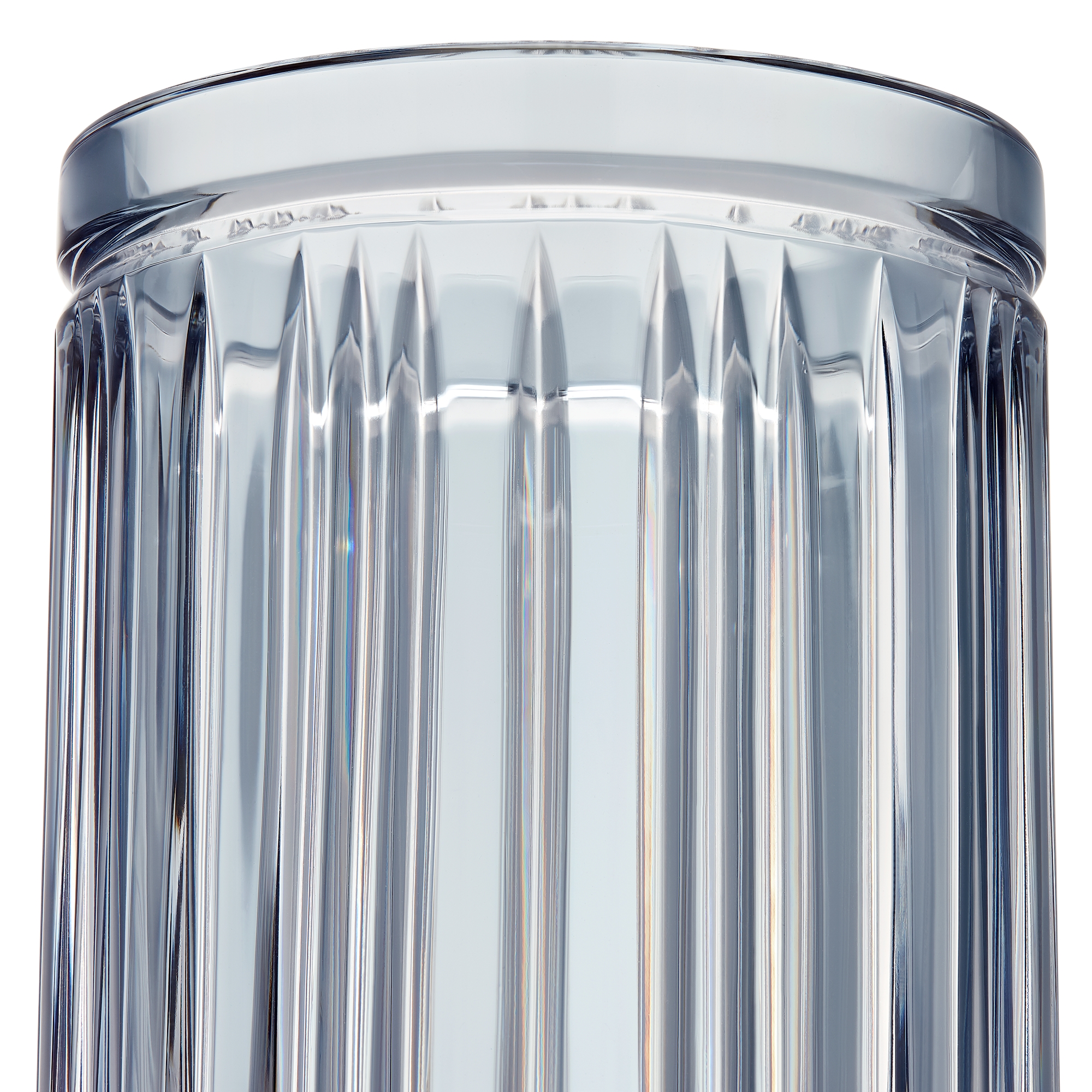 Cylindrical Vase Transparent Gray Crystal with Rayures Motif | DIOR