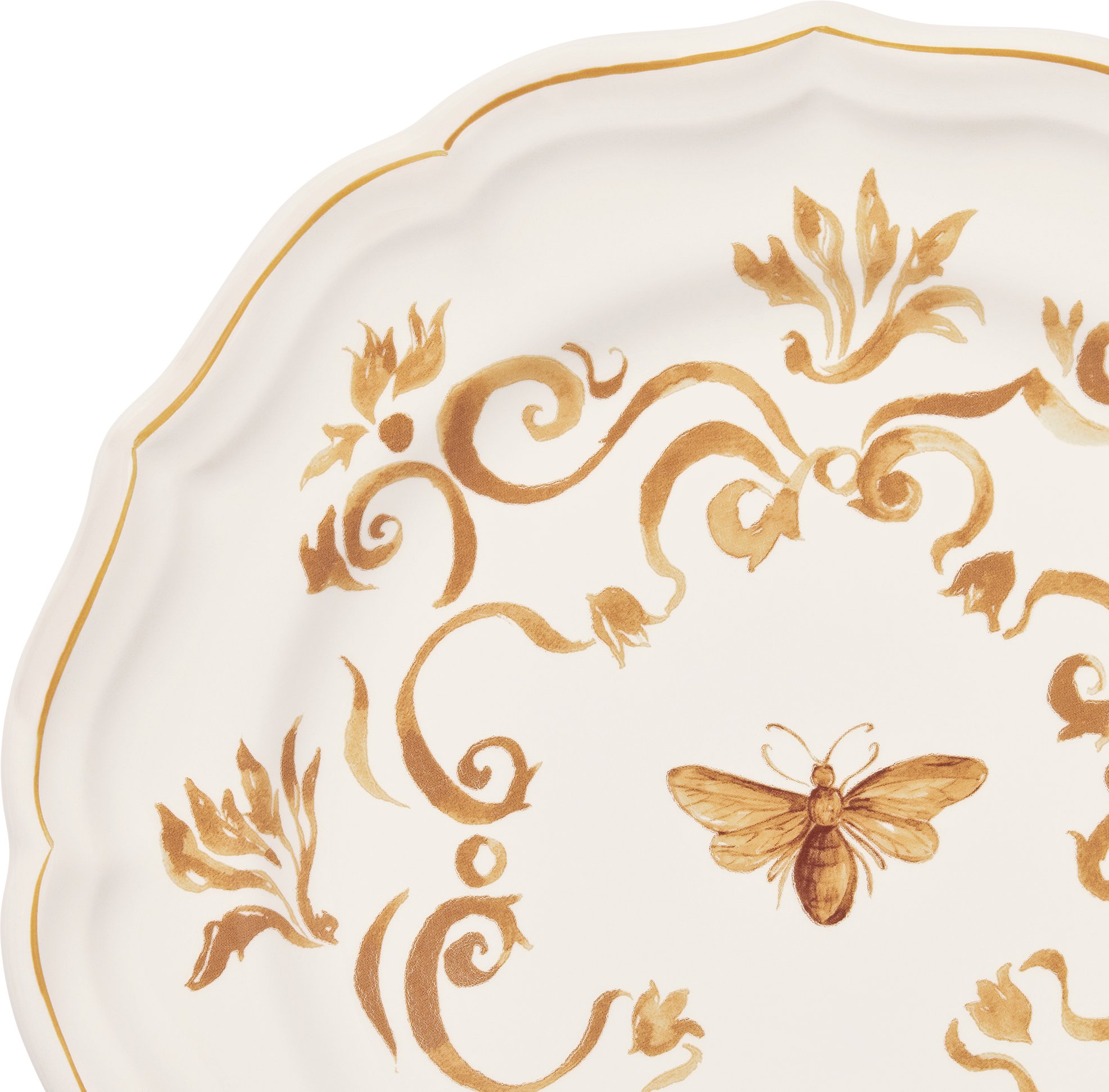 Dessert Plate White and Gold-Finish Dior Bees | DIOR