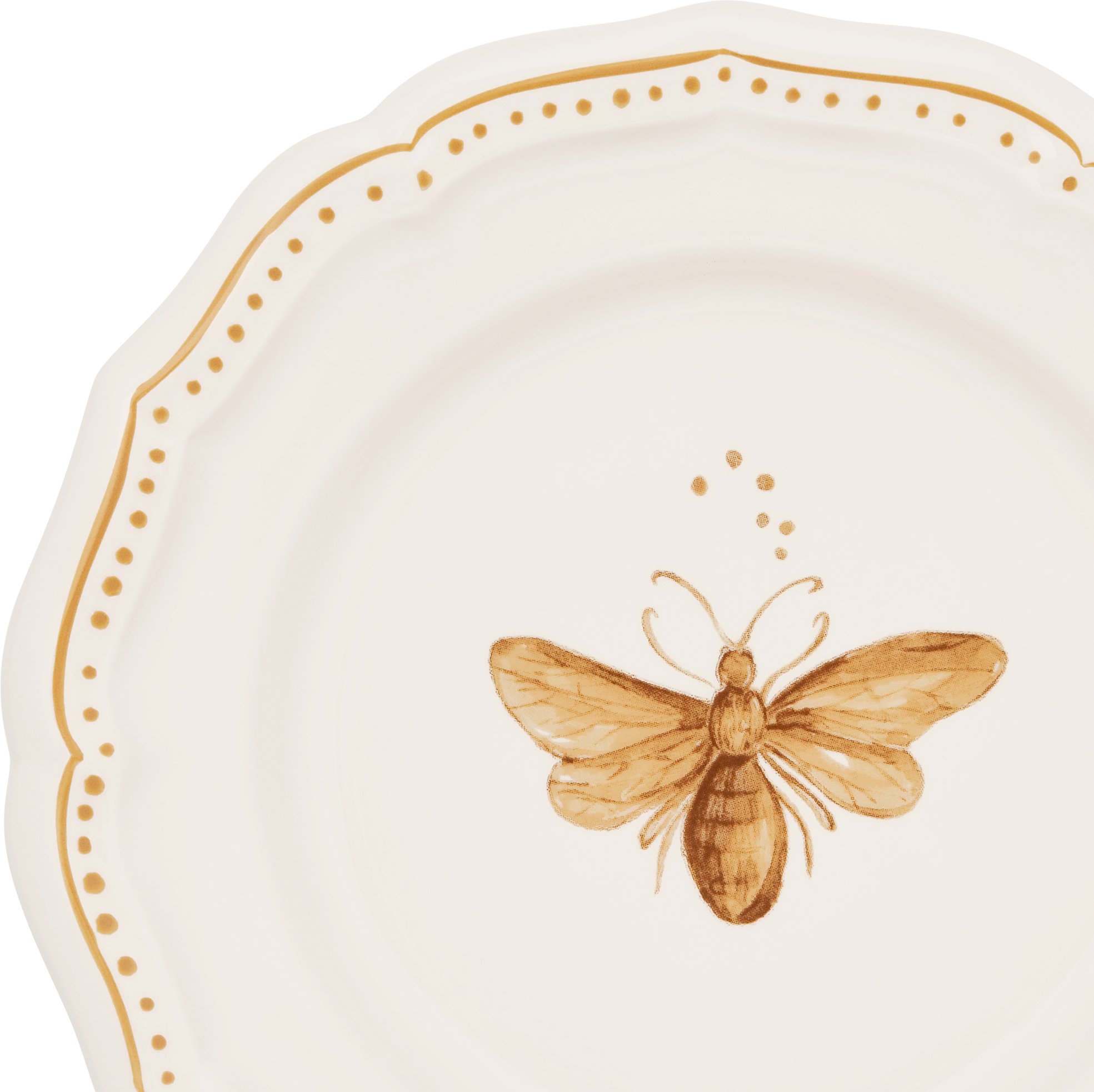 Side Plate White and Gold-Tone Dior Bees | DIOR