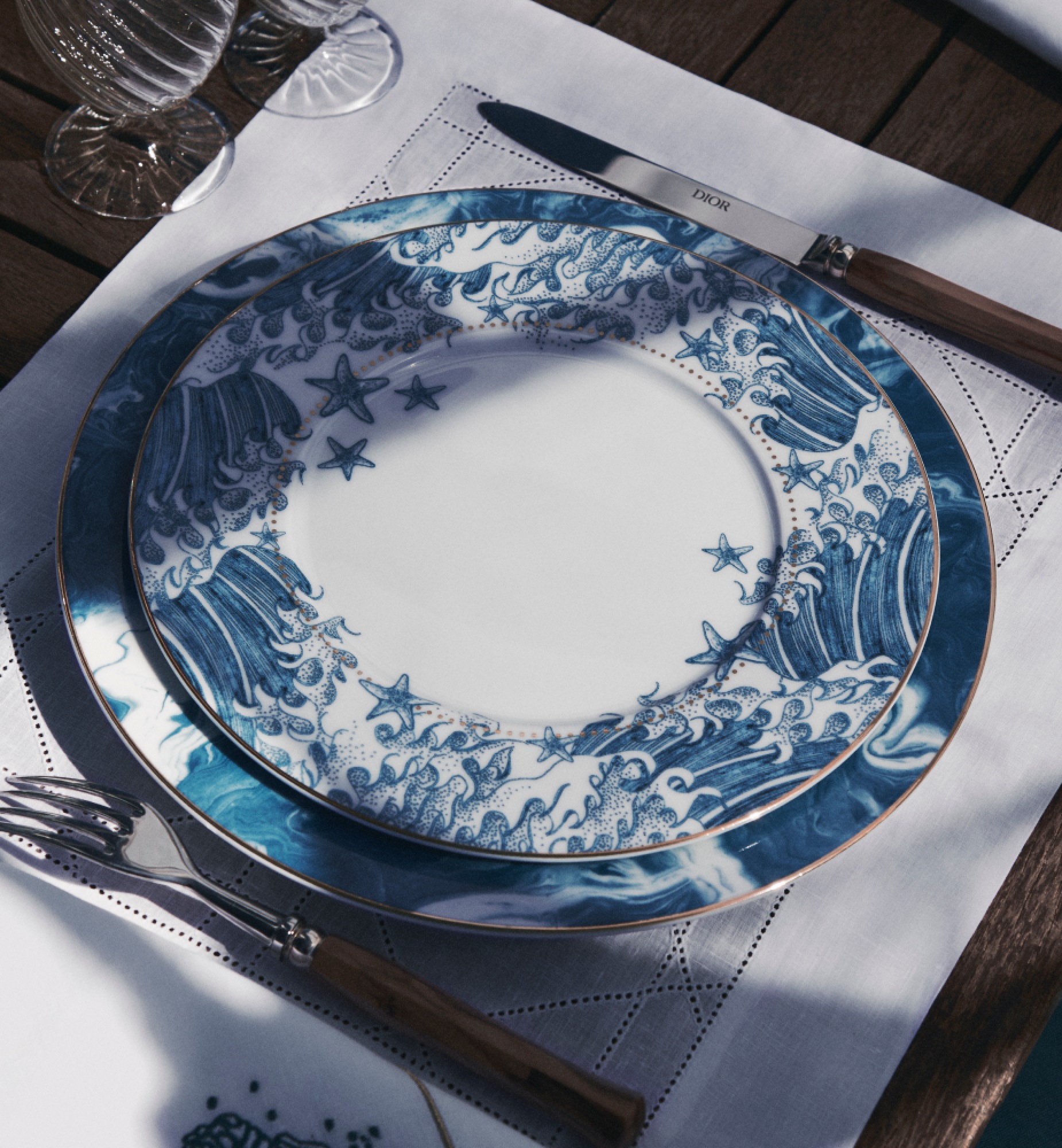 Dessert Plate La Vague, Blue | DIOR