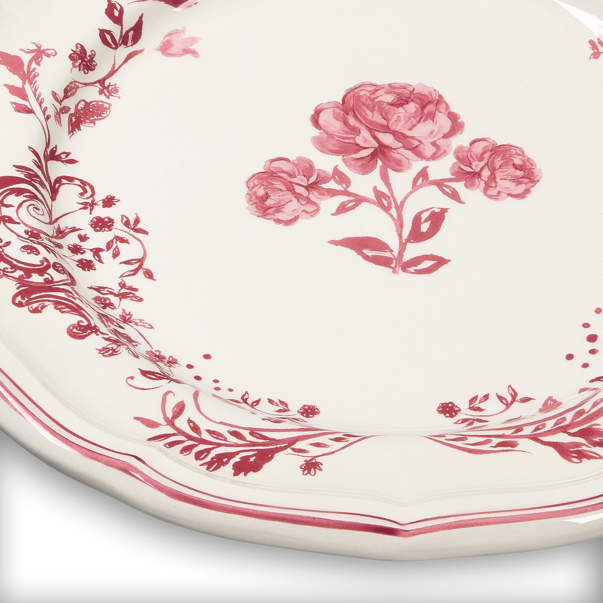 Dinner Plate Ceramic with Rose Motif | DIOR