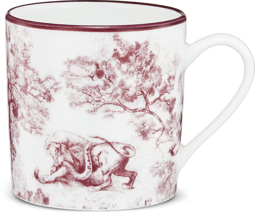 Coffee Cup Burgundy Toile de Jouy Tiger | DIOR