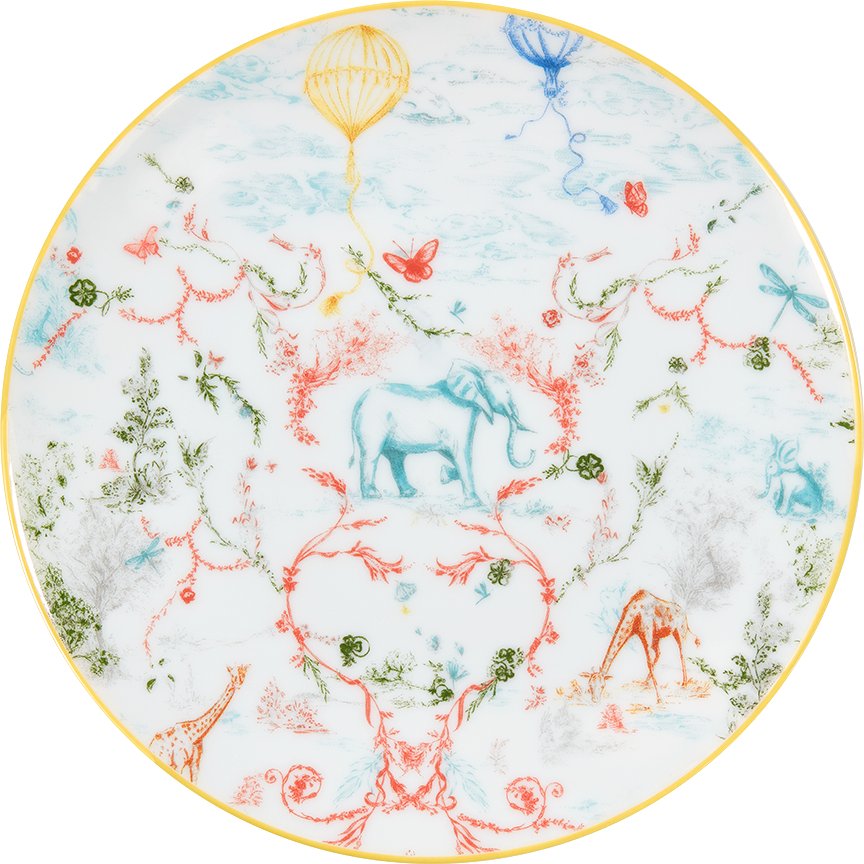 Plate Set and 4 Cutlery Items Multicolor Toile de Jouy Kids | DIOR