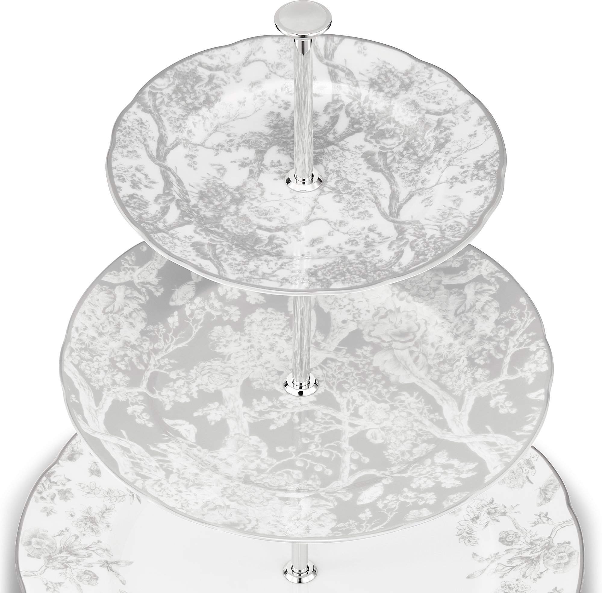 Three-Tiered Cake Stand White and Gray Toile de Jouy | DIOR