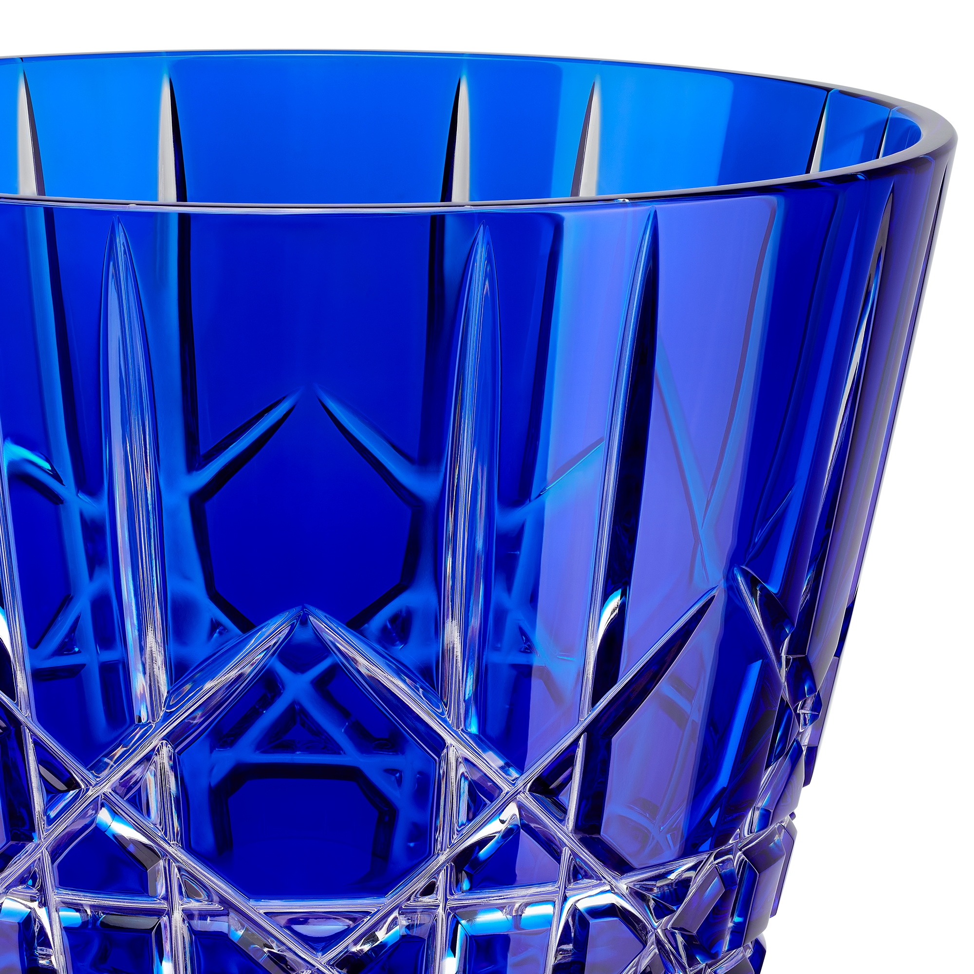 Wine Glass Blue Crystal with Cannage Motif | DIOR