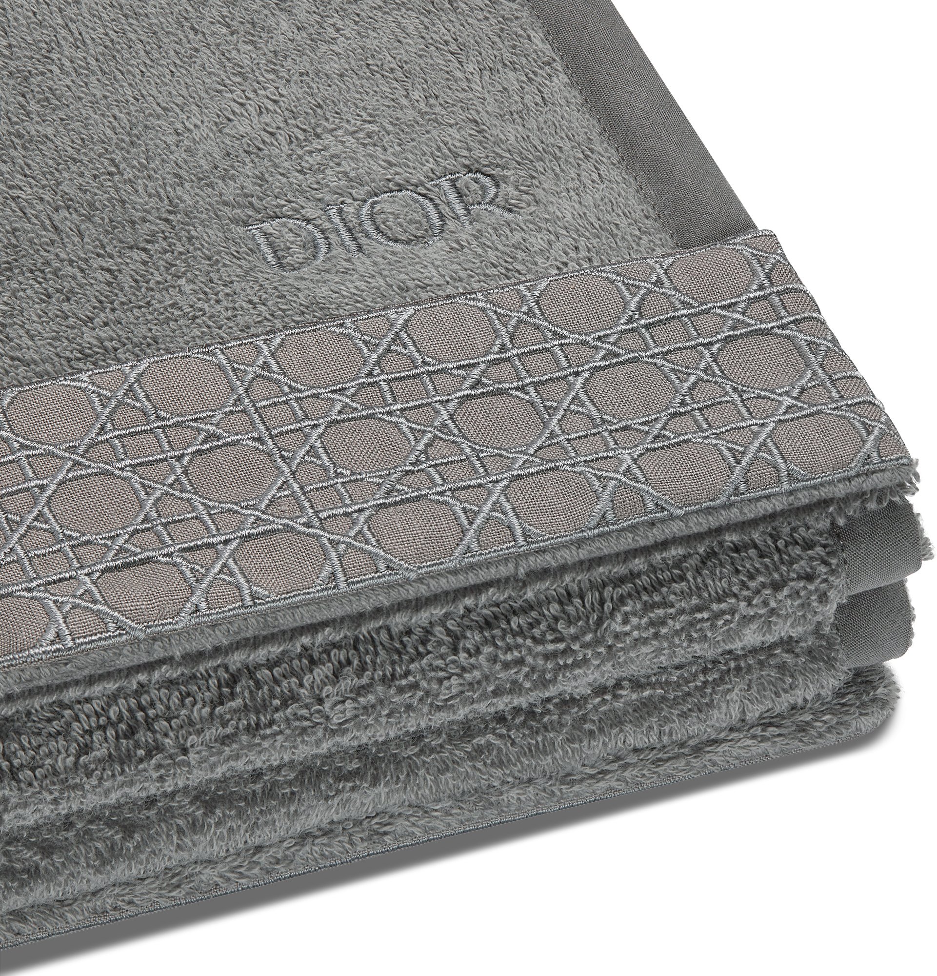 Hand Towel Anthracite Woven Cannage Band | DIOR
