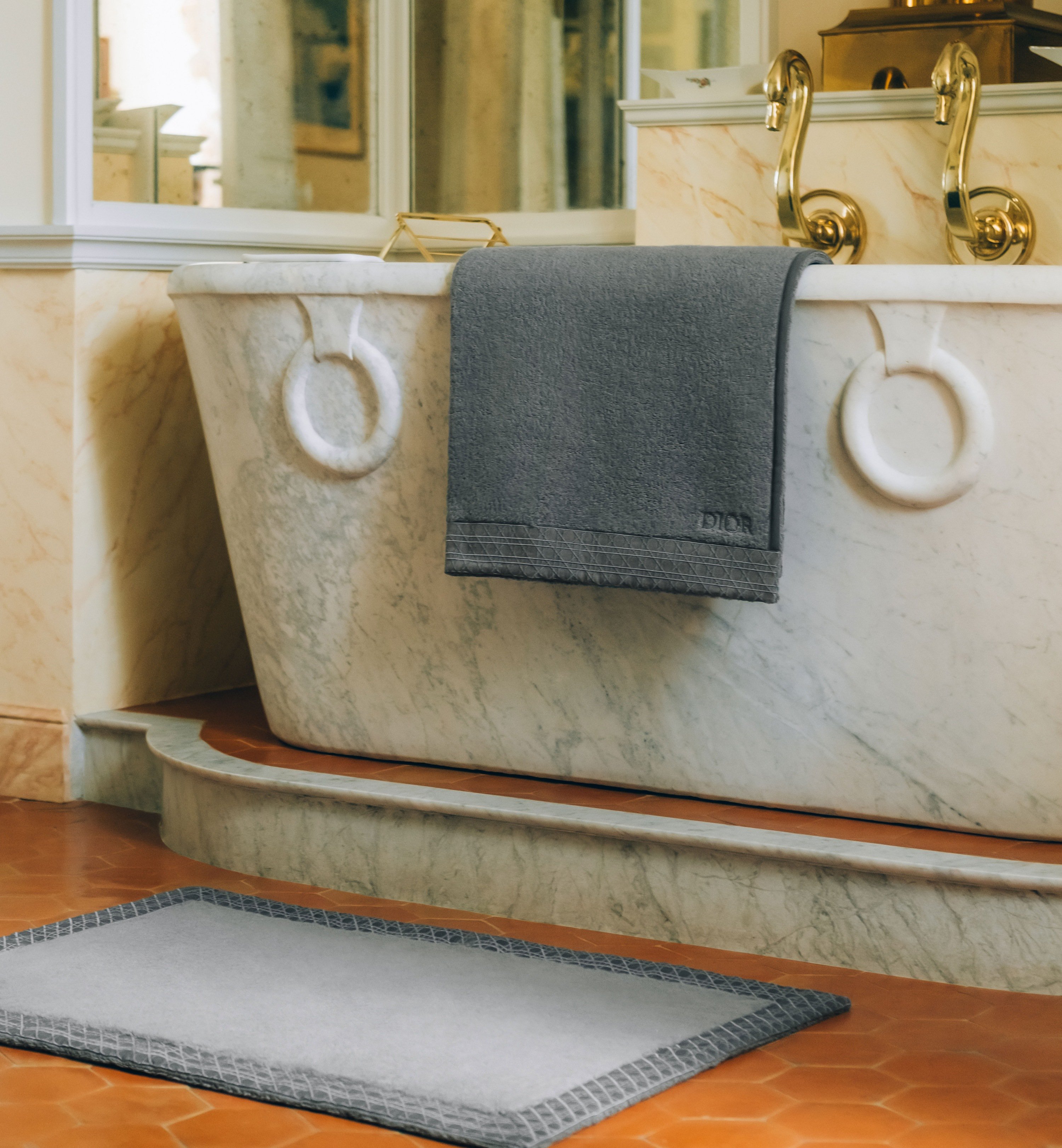 Bath Mat Anthracite Gray Cannage | DIOR