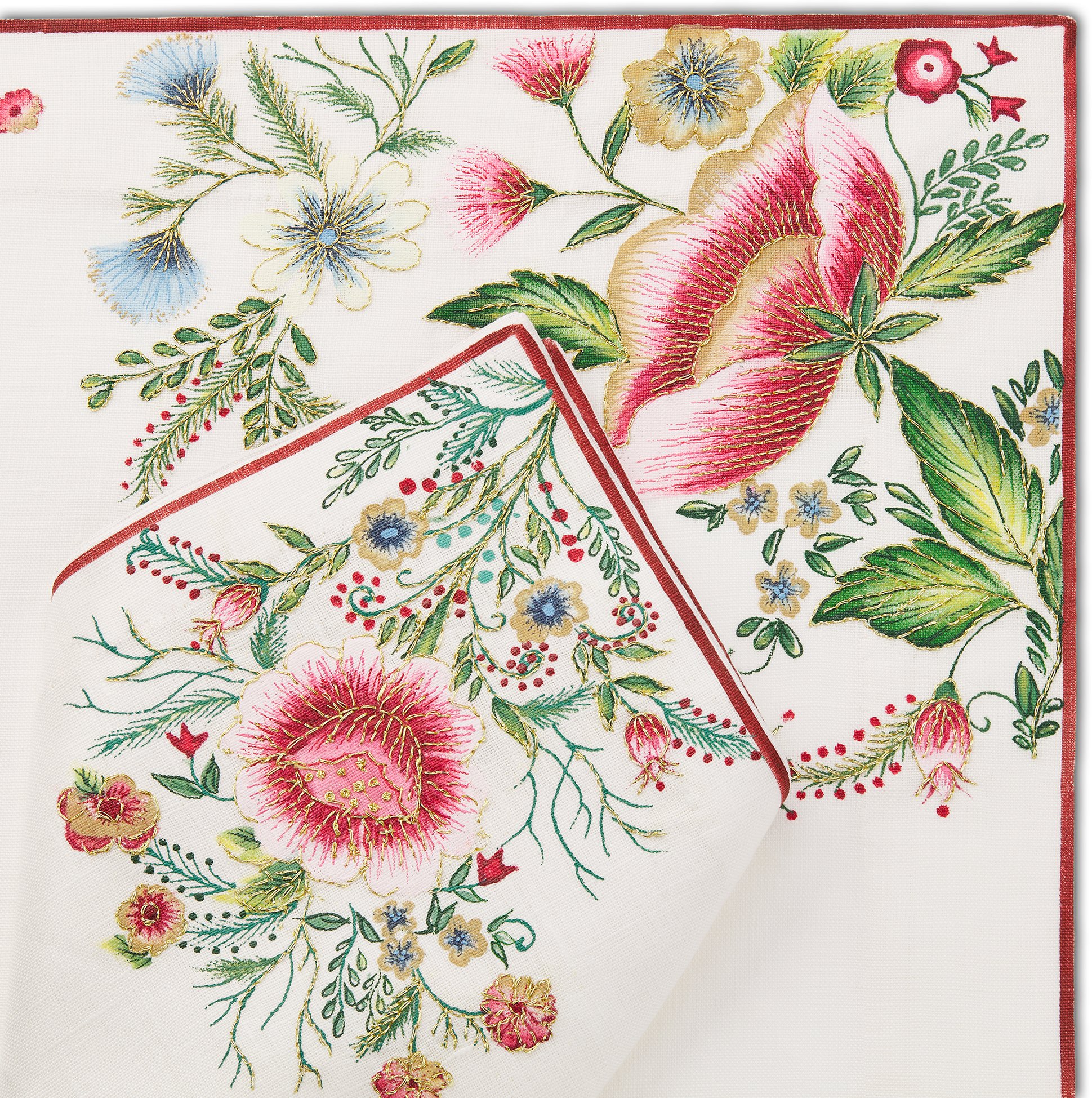 Placemat and Napkin Set Red Roses d'Hiver | DIOR