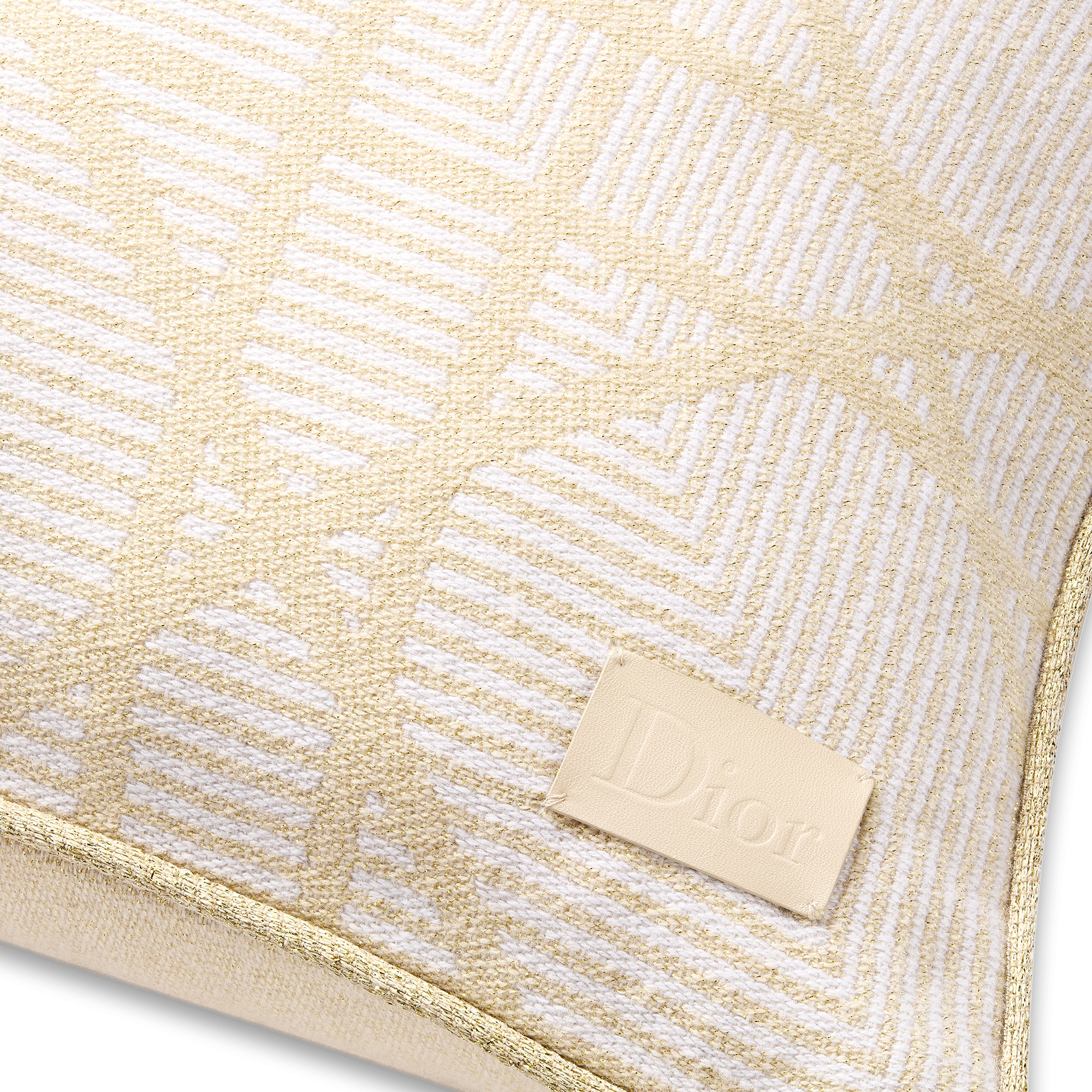 Square Pillow Beige Cannage Optique Wool, Cashmere and Silk Jacquard | DIOR