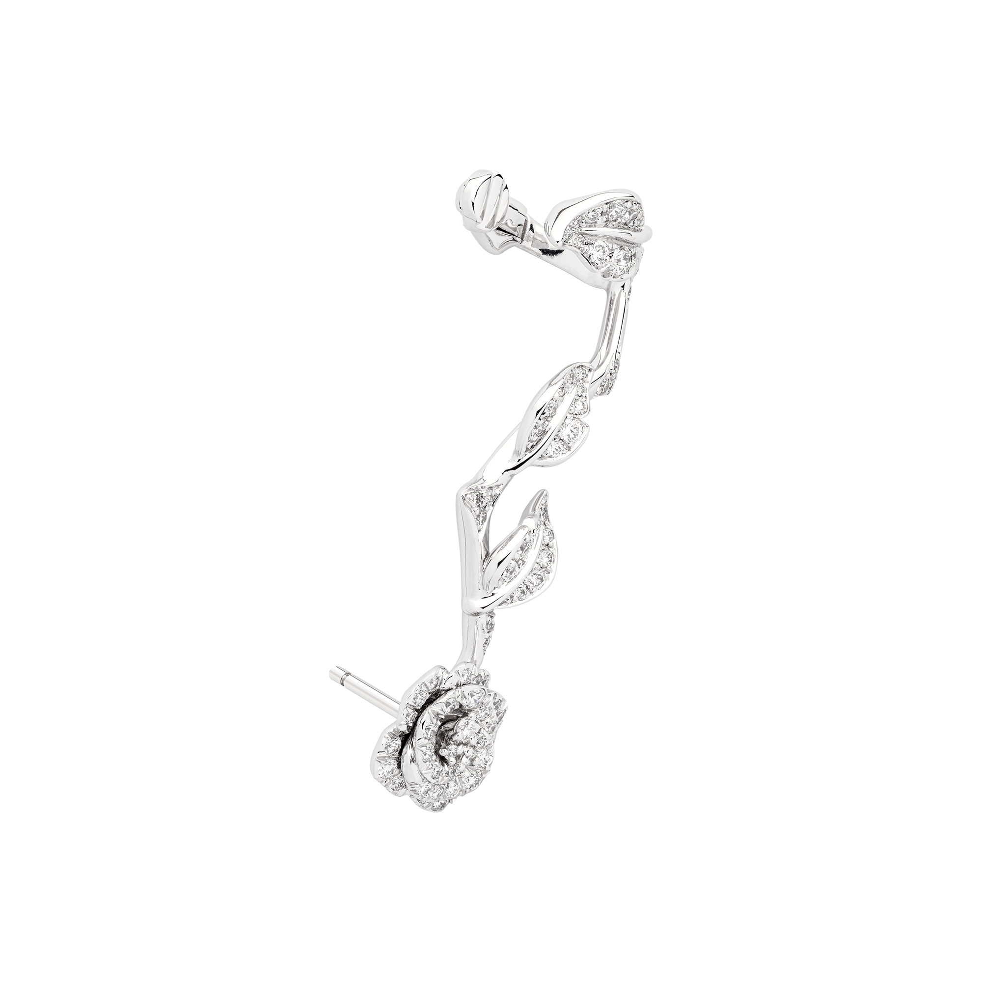 Rose Dior Bagatelle Single Earring White Gold and Diamonds | DIOR