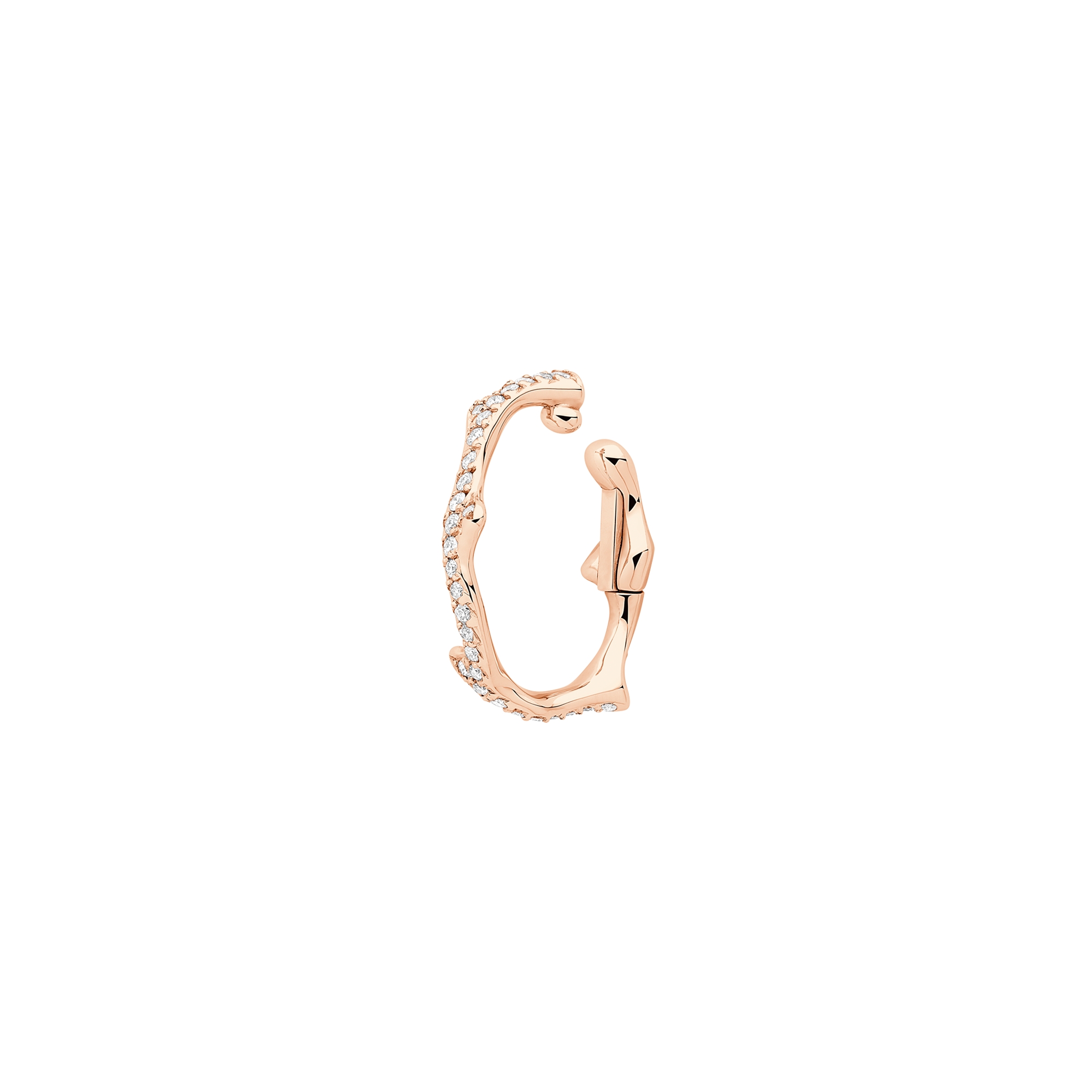 Bois de Rose Single Ear Cuff Pink Gold and Diamonds | DIOR