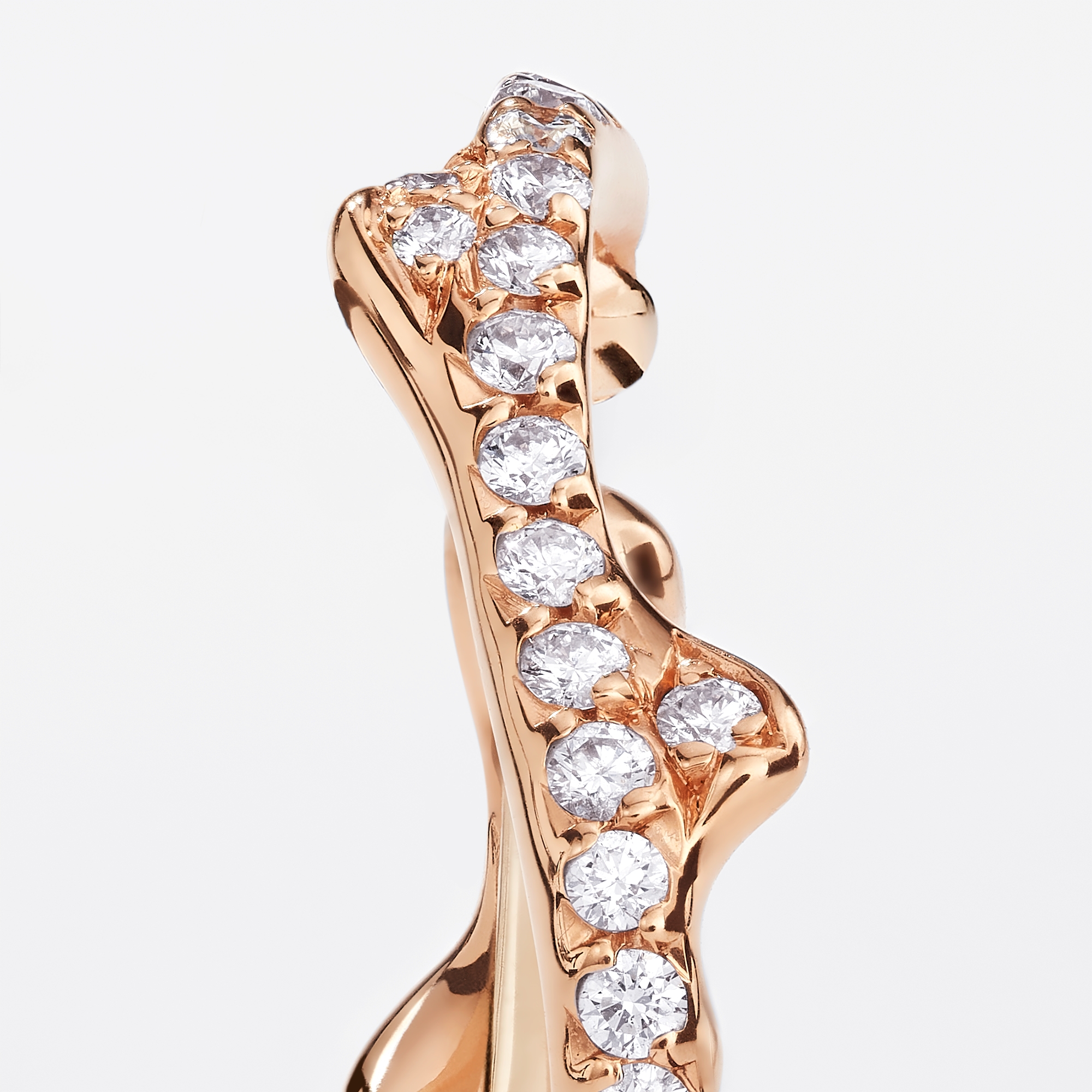 Bois de Rose Single Ear Cuff Pink Gold and Diamonds | DIOR
