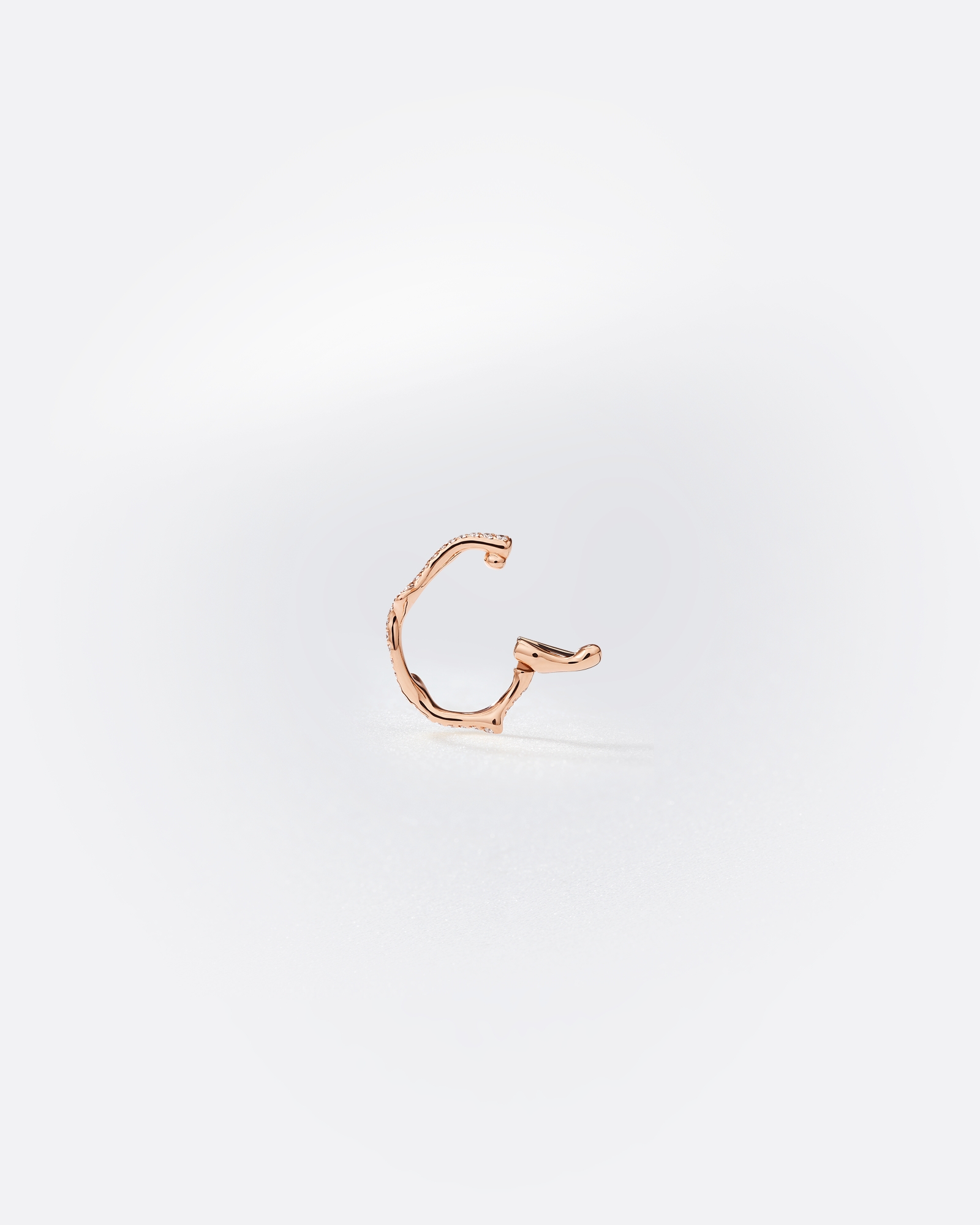 Bois de Rose Single Ear Cuff Pink Gold and Diamonds | DIOR