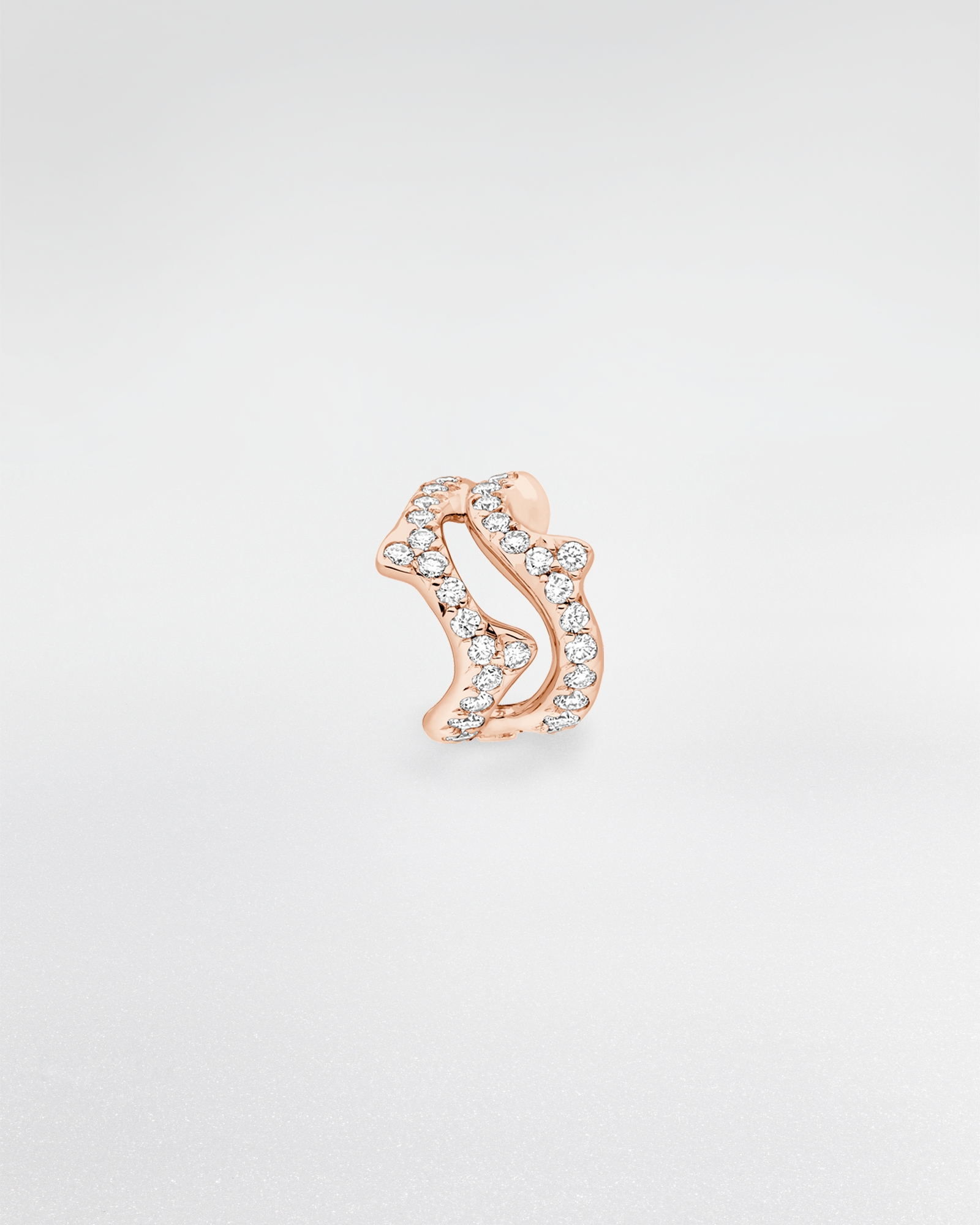 Bois de Rose Single Ear Cuff Pink Gold and Diamonds | DIOR
