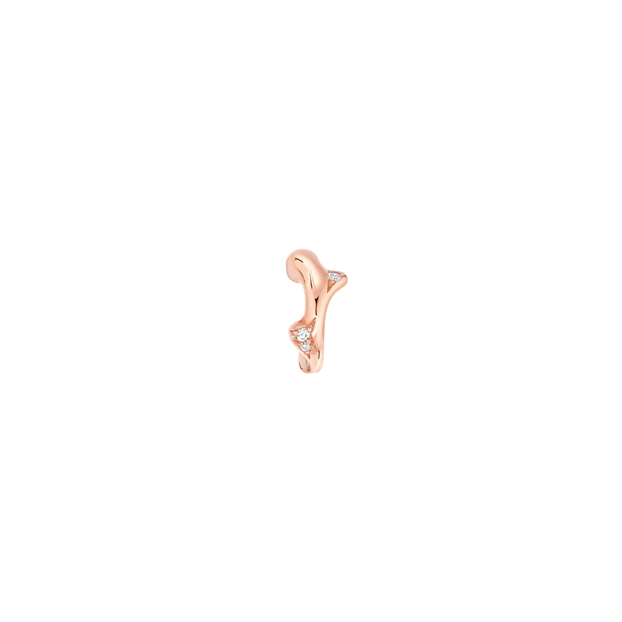 Bois de Rose Single Ear Cuff Pink Gold and Diamonds | DIOR