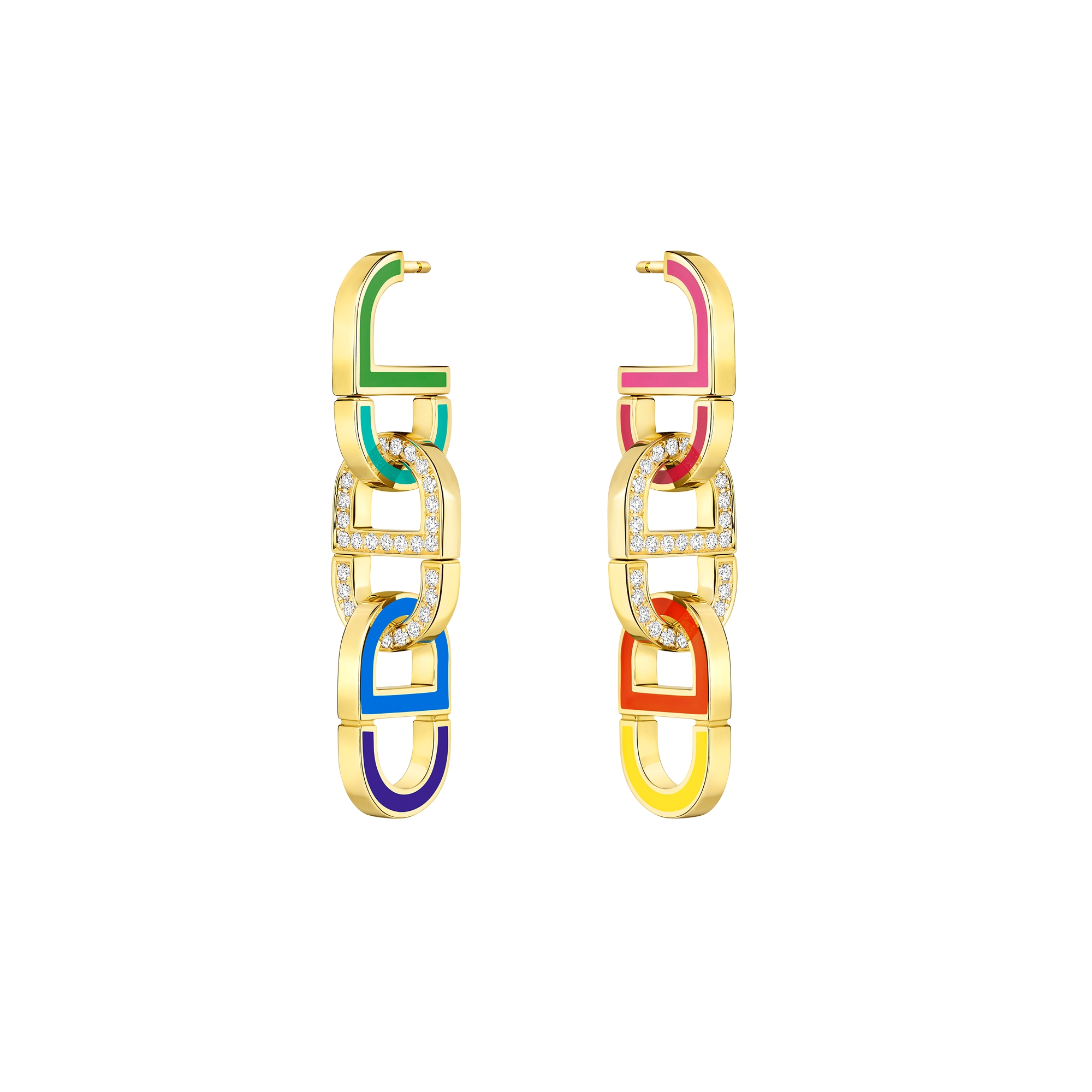 Color Dior Earrings Yellow Gold, Diamonds and Lacquer | DIOR