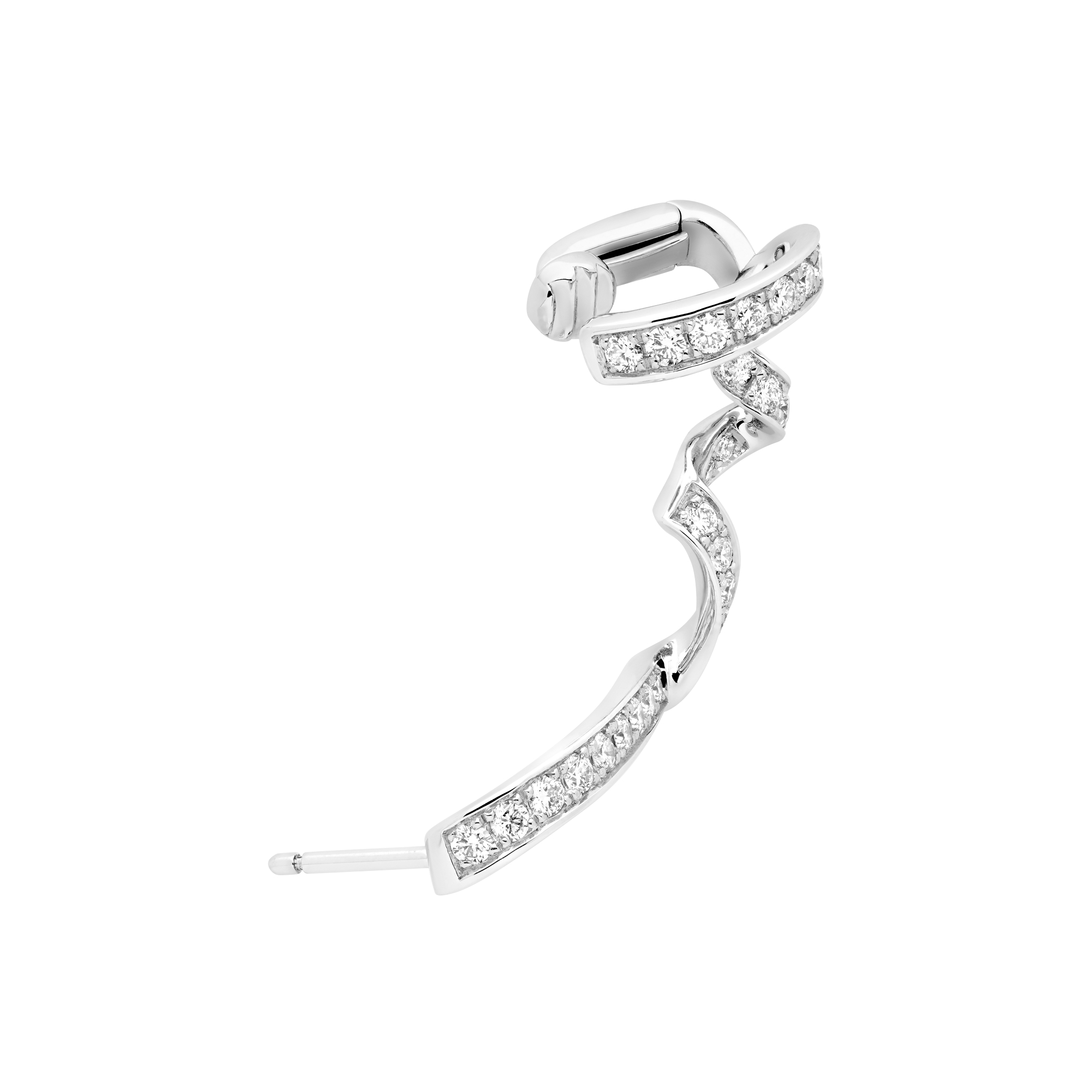 Couture Dior Single Left Ear Climber White Gold and Diamonds | DIOR