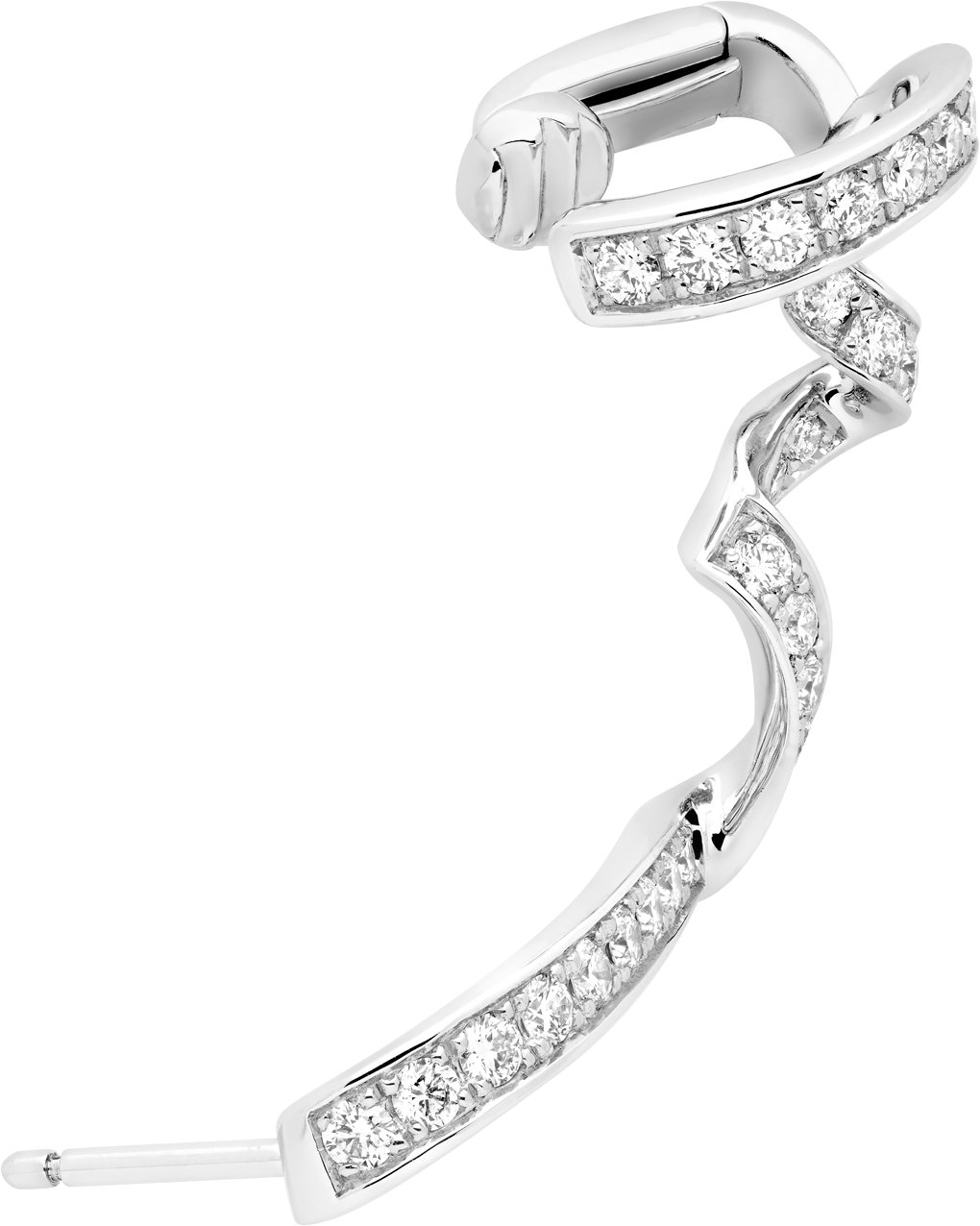 Mono bijou d'oreille gauche Couture Dior Or blanc et diamants | DIOR