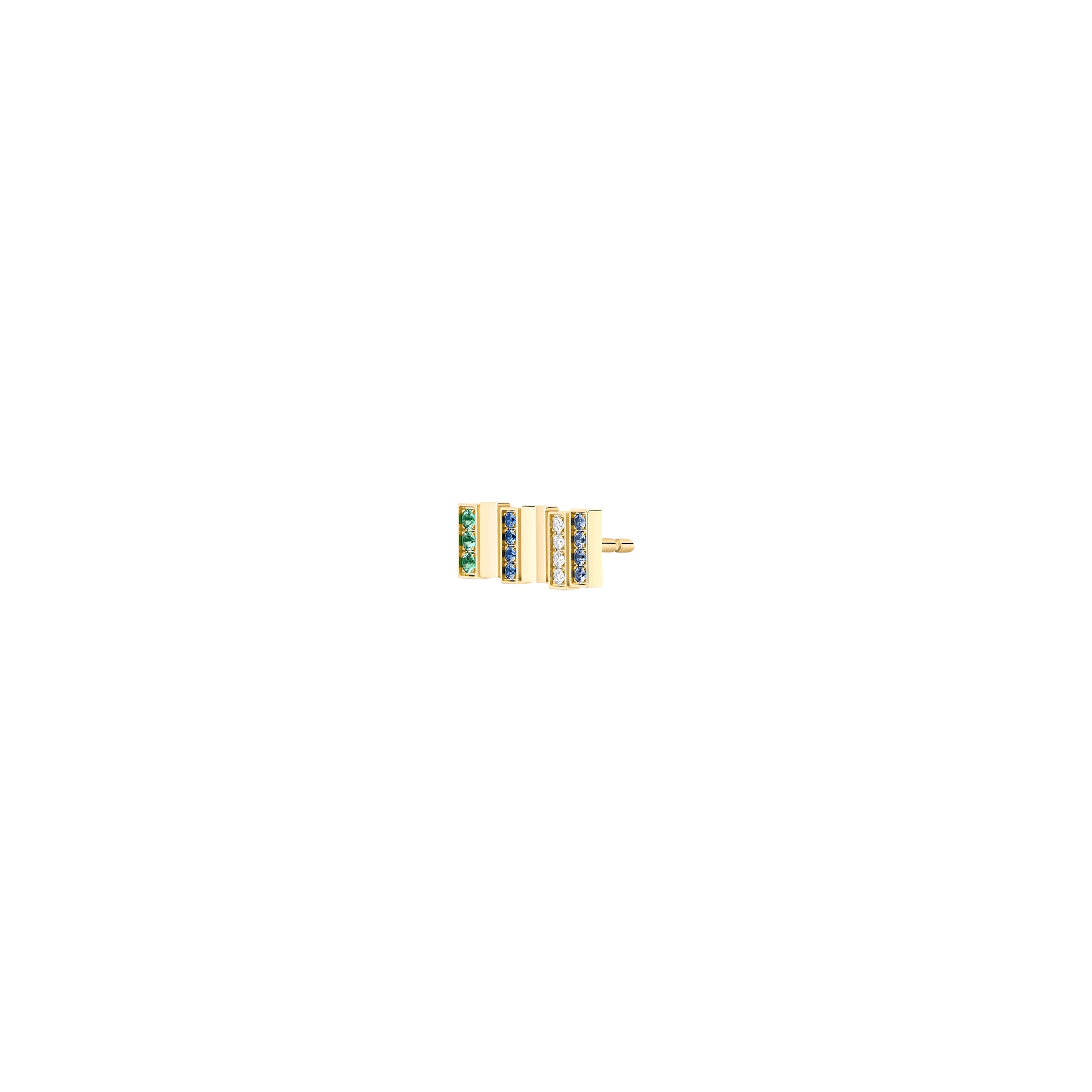 Mono boucle d'oreille GEM DIOR Or jaune, diamants, saphirs et grenats ...