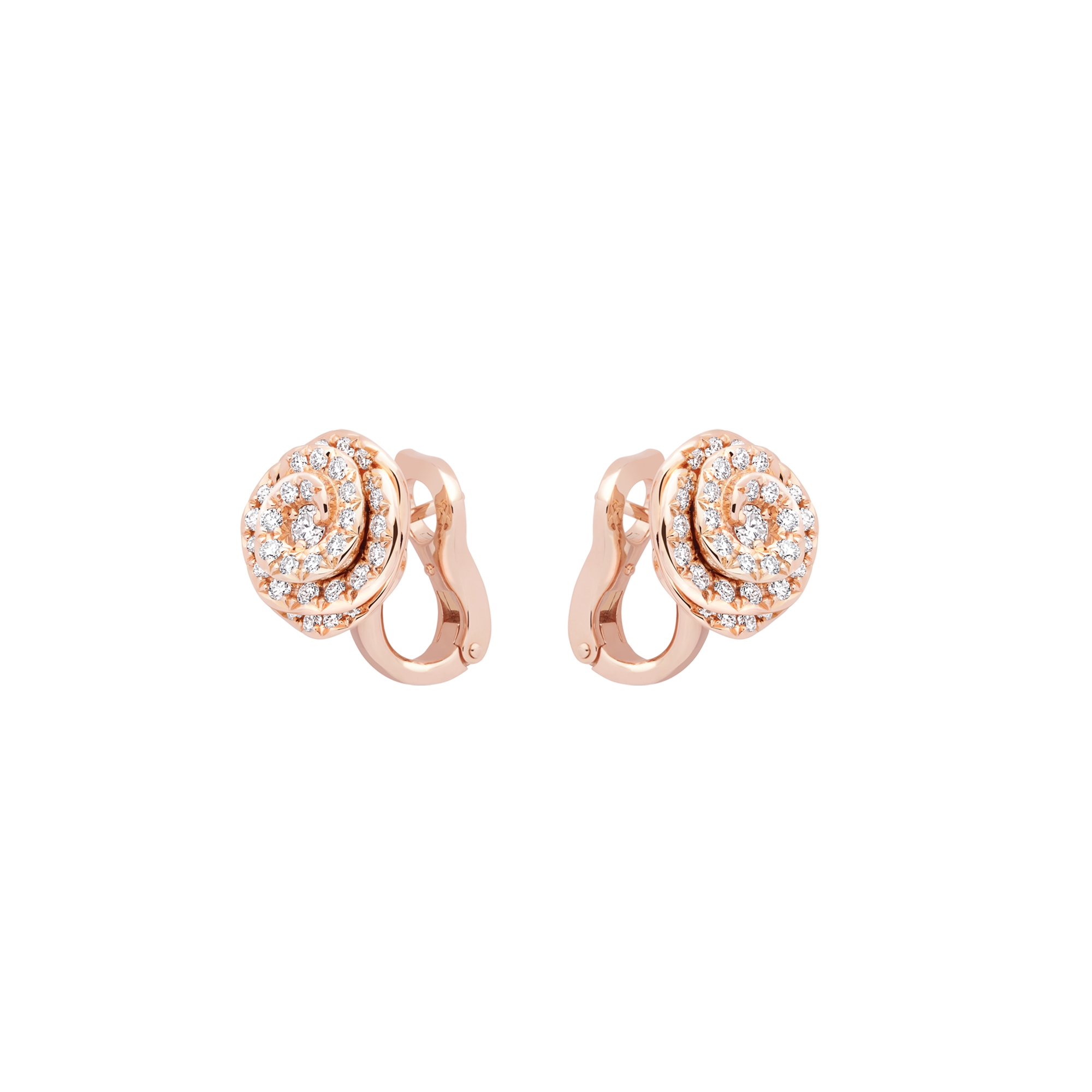 Large Rose Dior Couture Earrings Pink Gold and Diamonds | DIOR