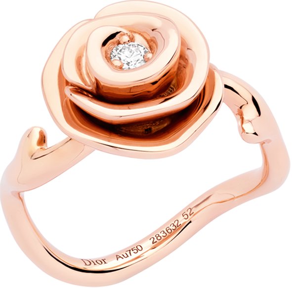 Large Rose Dior Couture Ring Pink Gold and Diamonds | DIOR