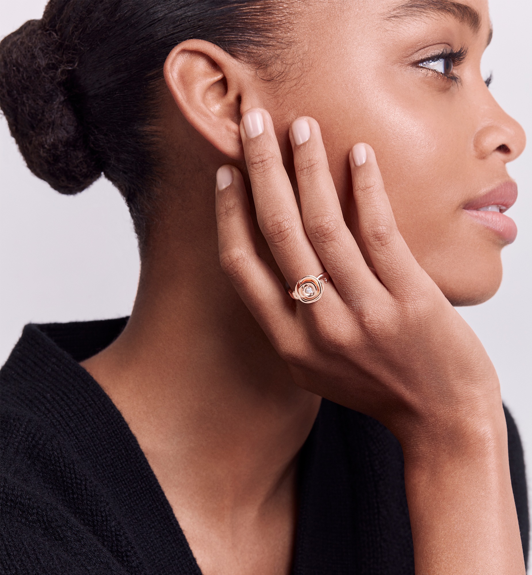 Large Rose Dior Couture Ring Pink Gold and Diamonds | DIOR