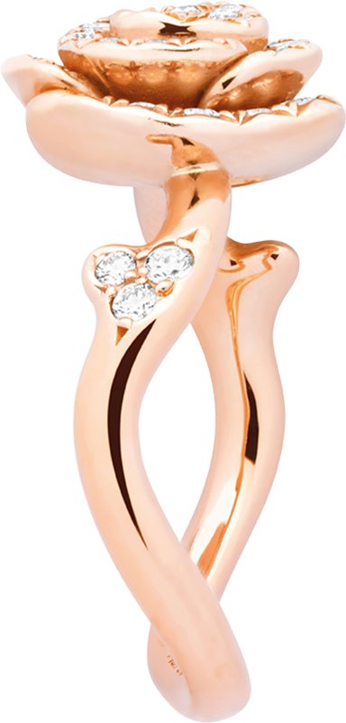 Кольцо Rose Dior Couture большого формата Розовое золото и бриллианты ...