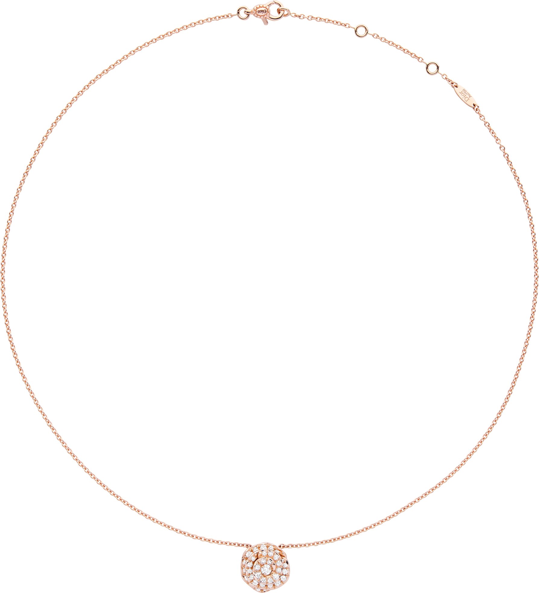 Collier Rose Dior Couture Grand Modèle Or rose et diamants | DIOR