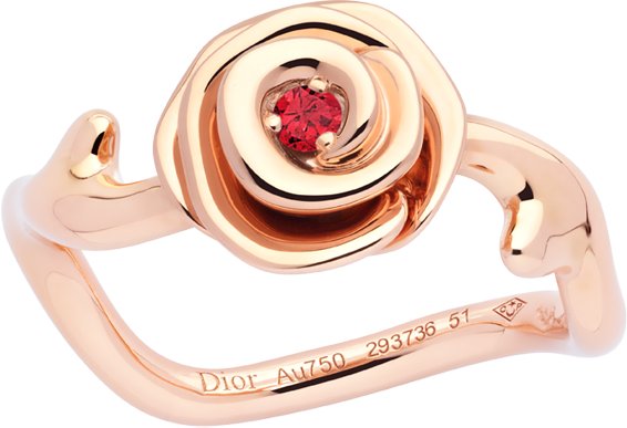 Small Rose Dior Couture Ring Pink Gold and Ruby | DIOR