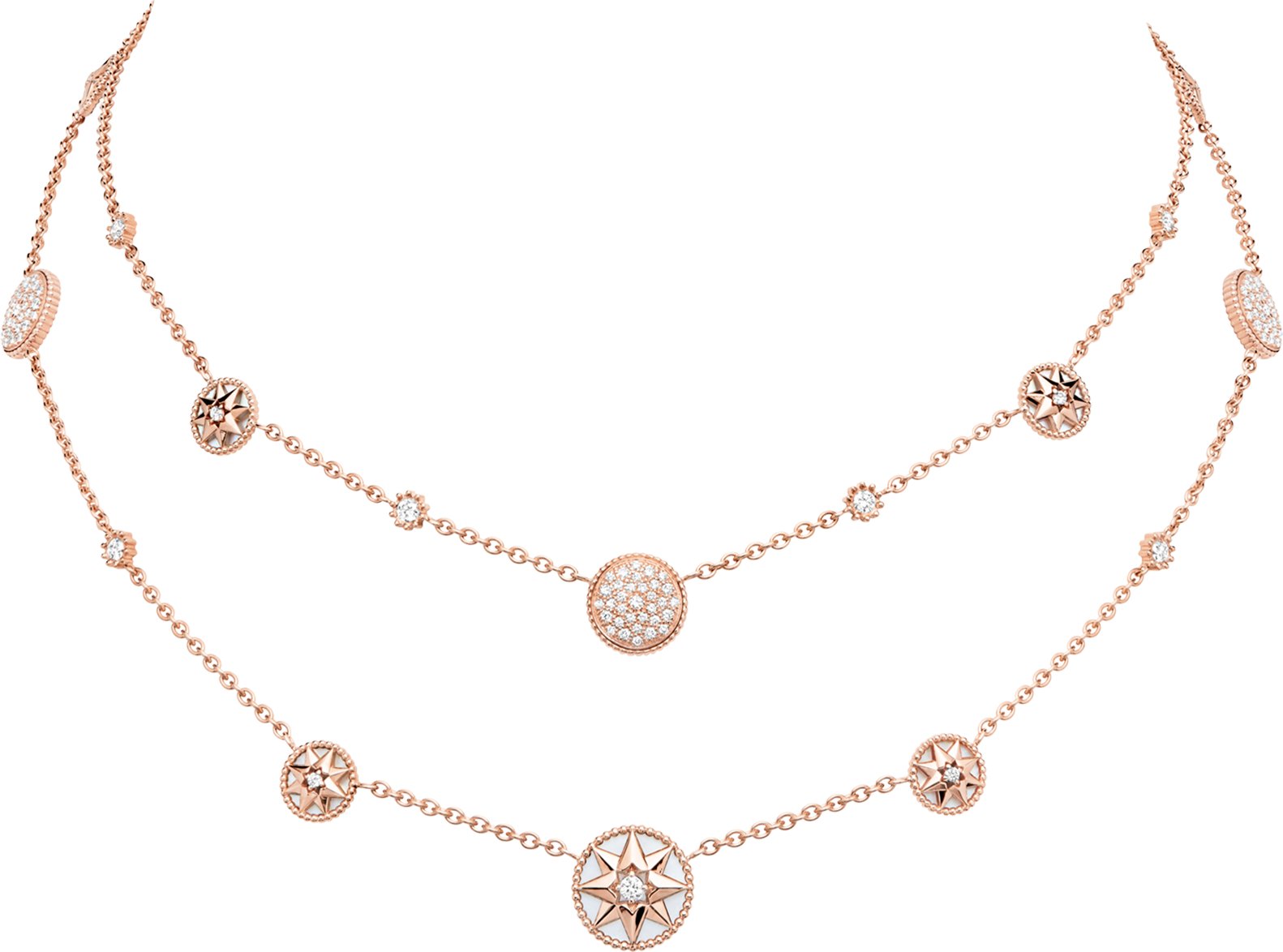 Collier Rose des Vents Or rose, diamants et nacre | DIOR