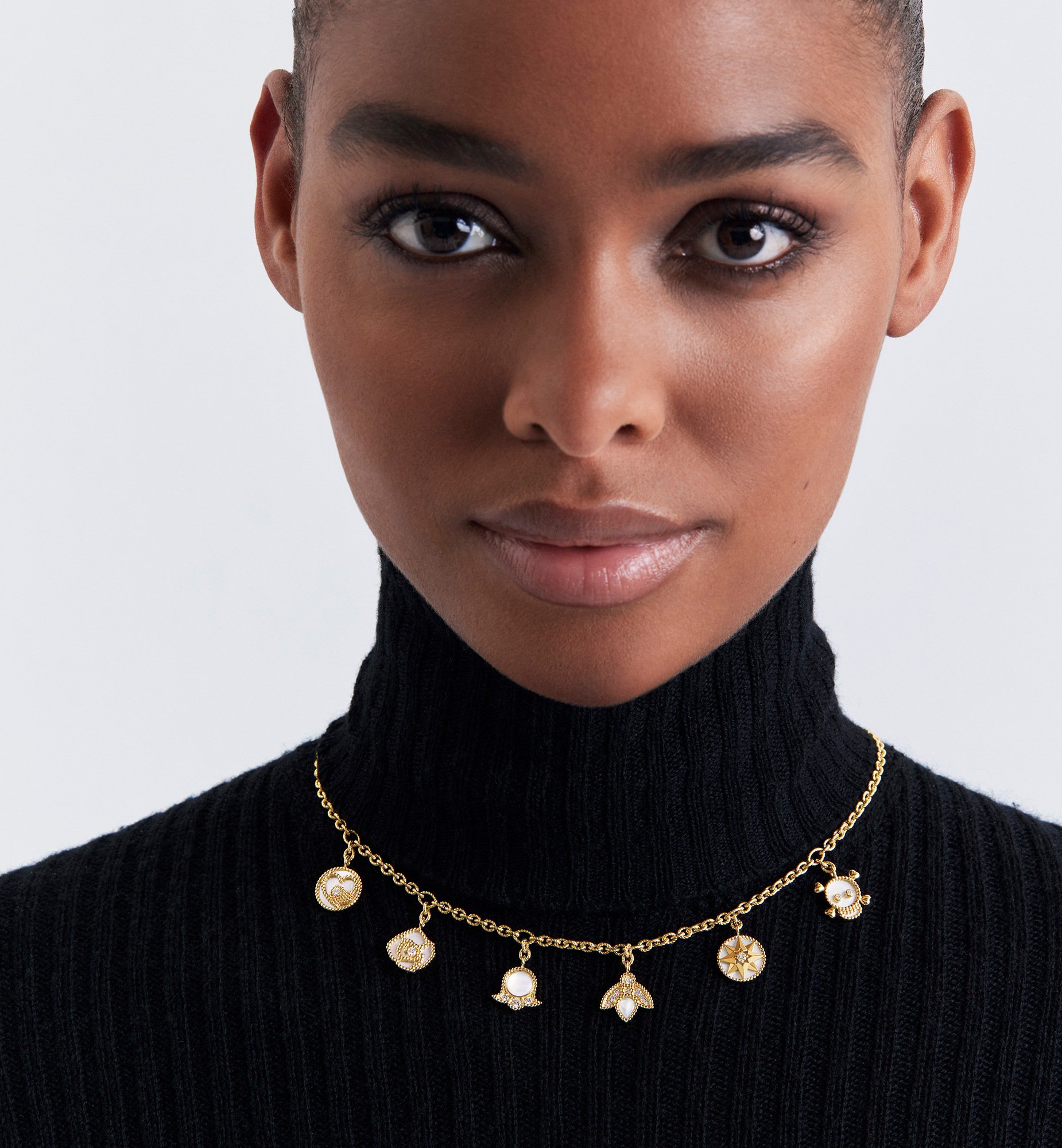 Collier Rose des Vents Or jaune, diamants et nacre | DIOR