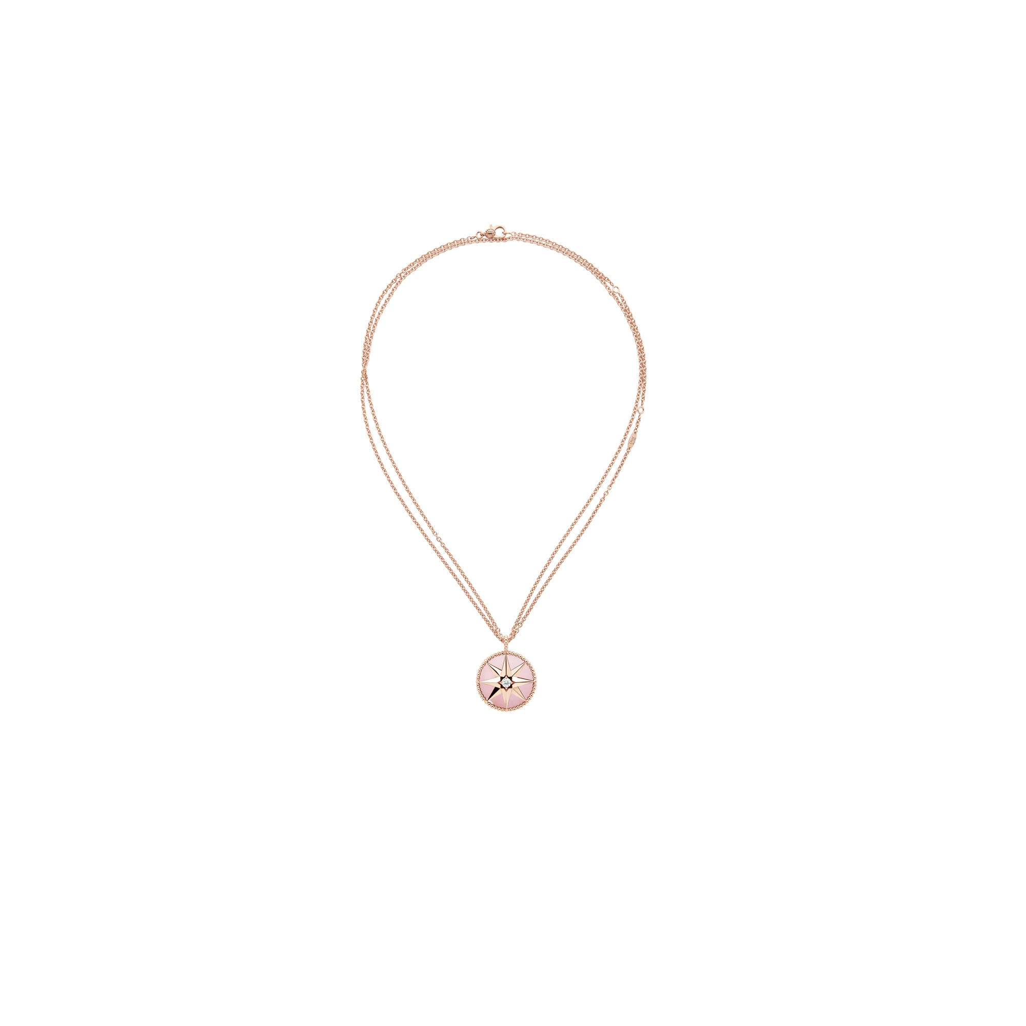 Groot Rose des Vents-medaillon Roségoud, diamant en roze opaal | DIOR