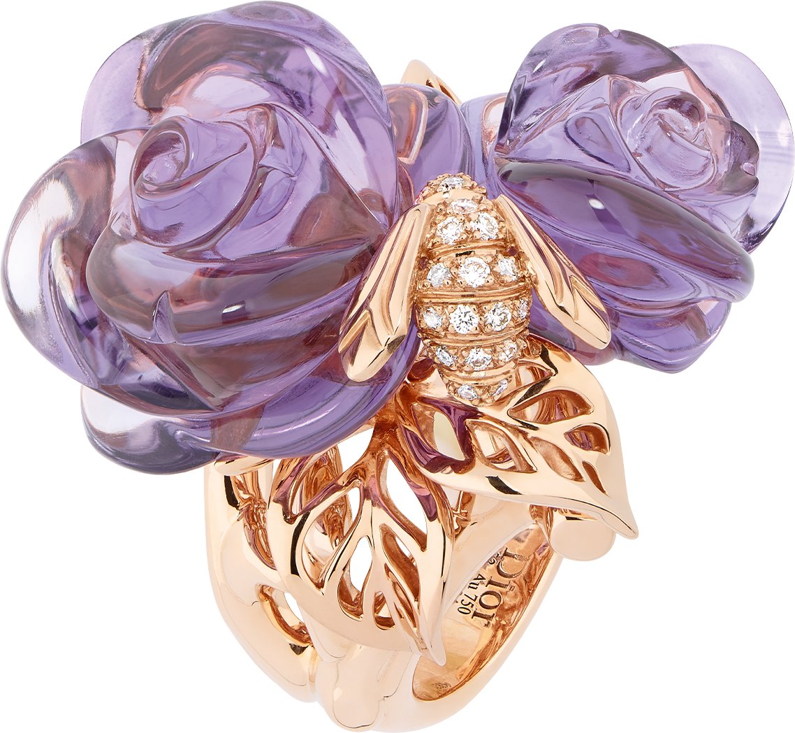 Rose Dior Pré Catelan 라지 반지 핑크골드 & 다이아몬드, 쿼츠 핑크 | DIOR