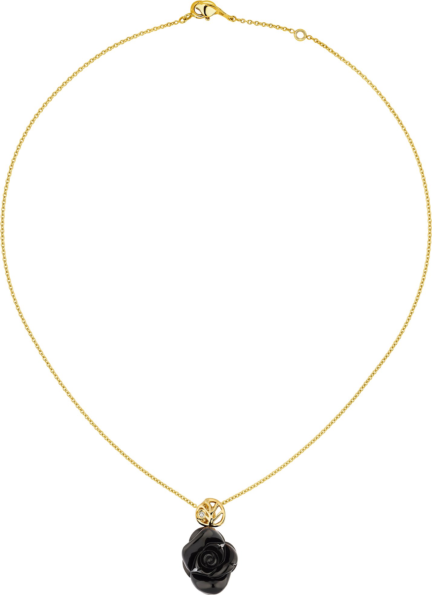 Collier Rose Dior Pré Catelan Or jaune, diamant et onyx | DIOR