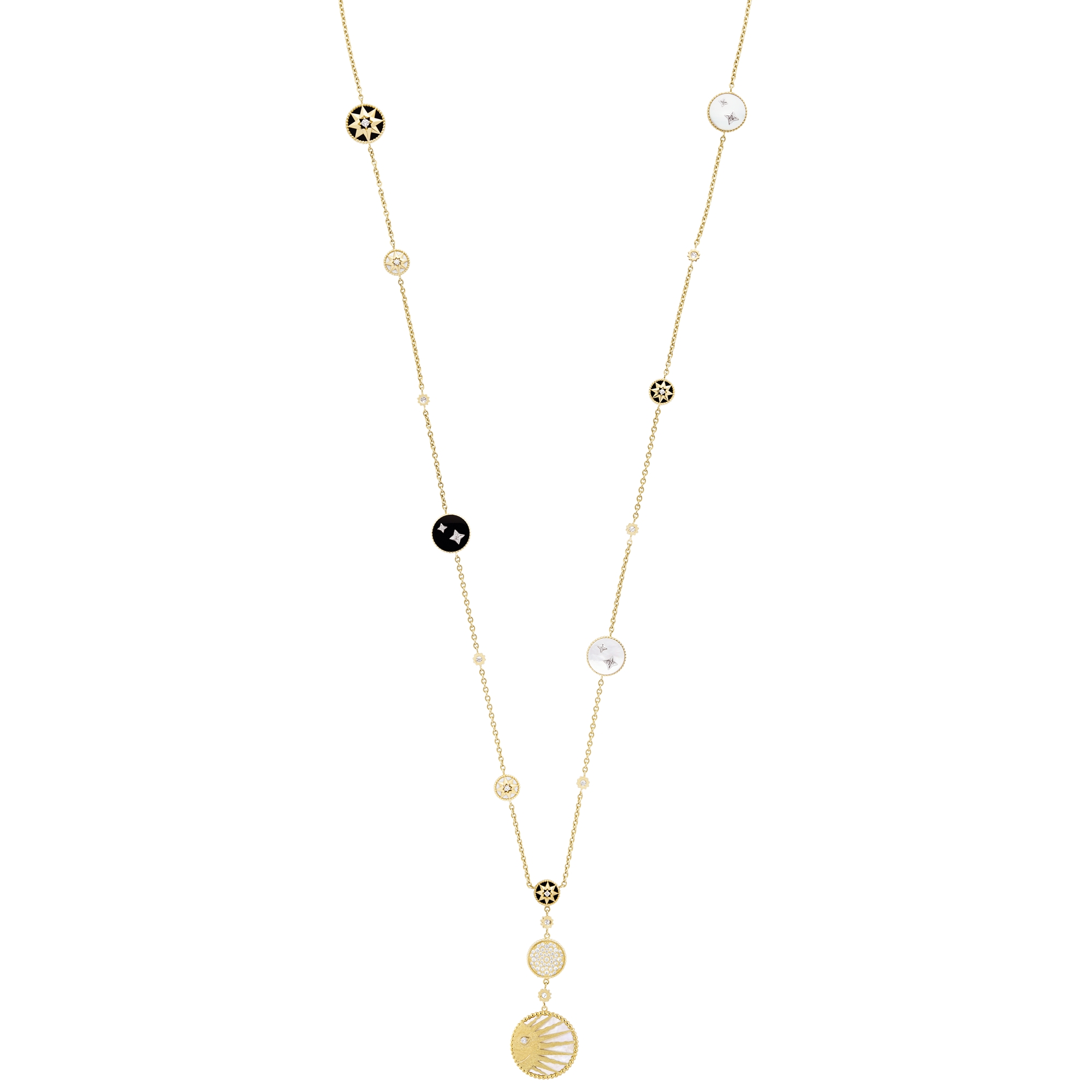 Rose Des Vents and Rose Céleste Long Necklace Yellow Gold, Platinum ...