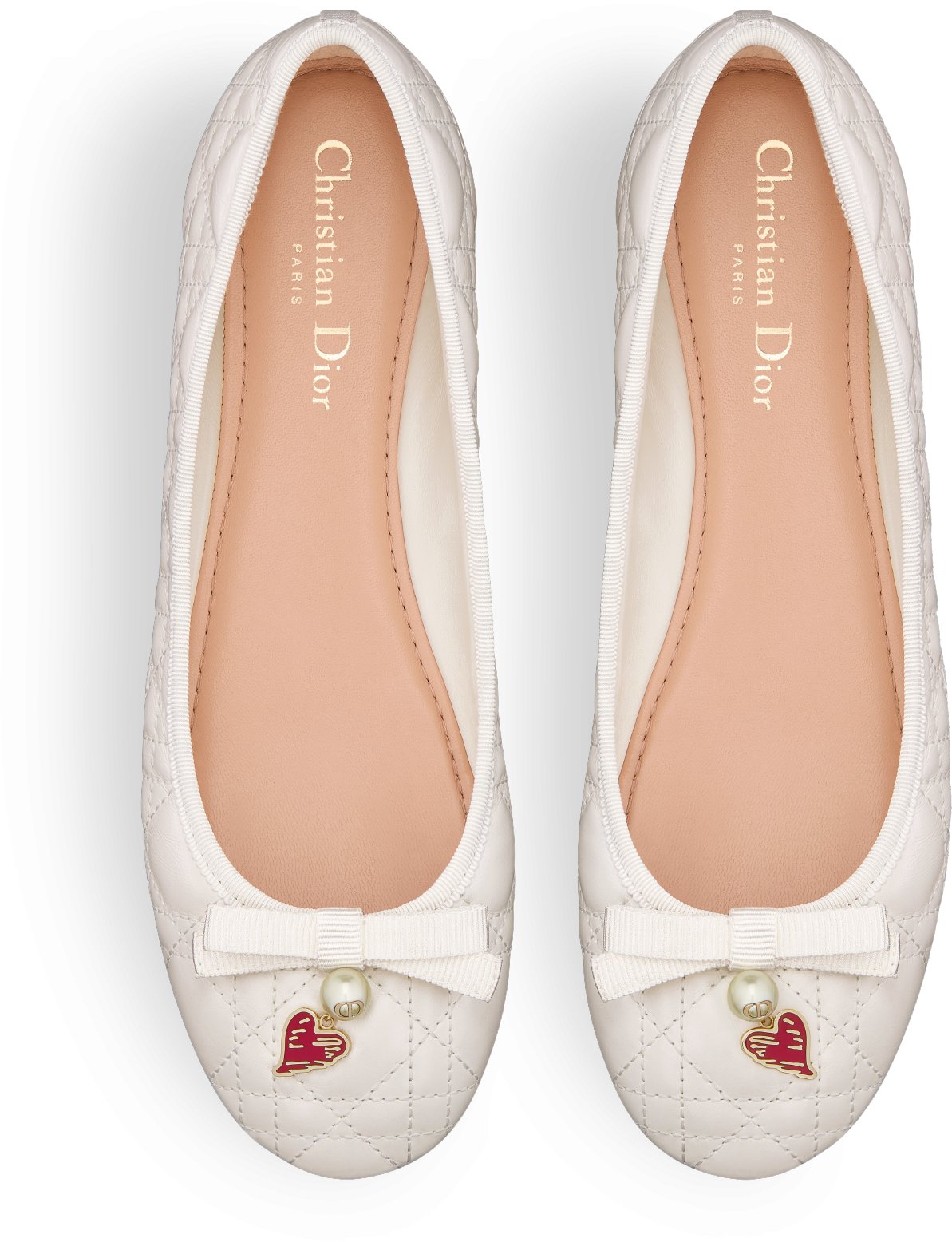 Dior Ballet-ballerina uit de Dioramour-lijn Wit kalfsleer met ...
